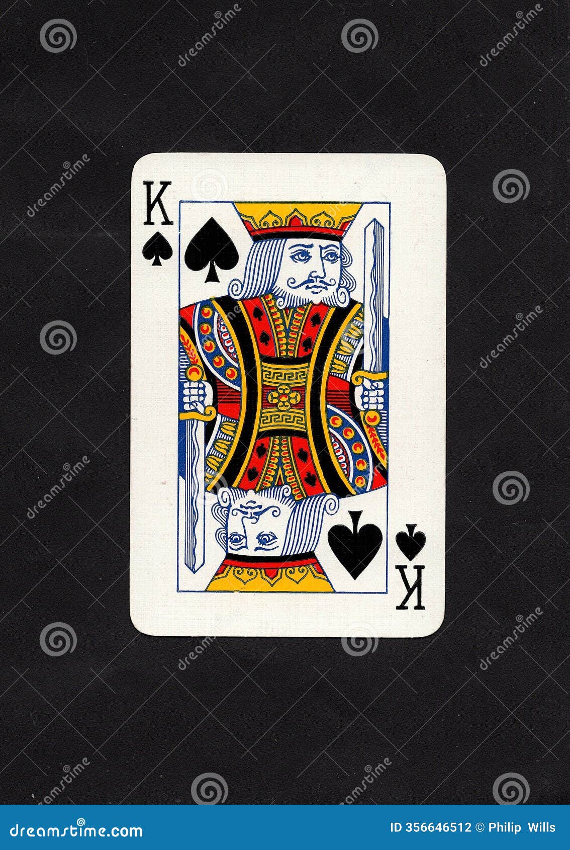 A Vintage Spades Playing Card On A Black Background. Royalty-Free Stock ...