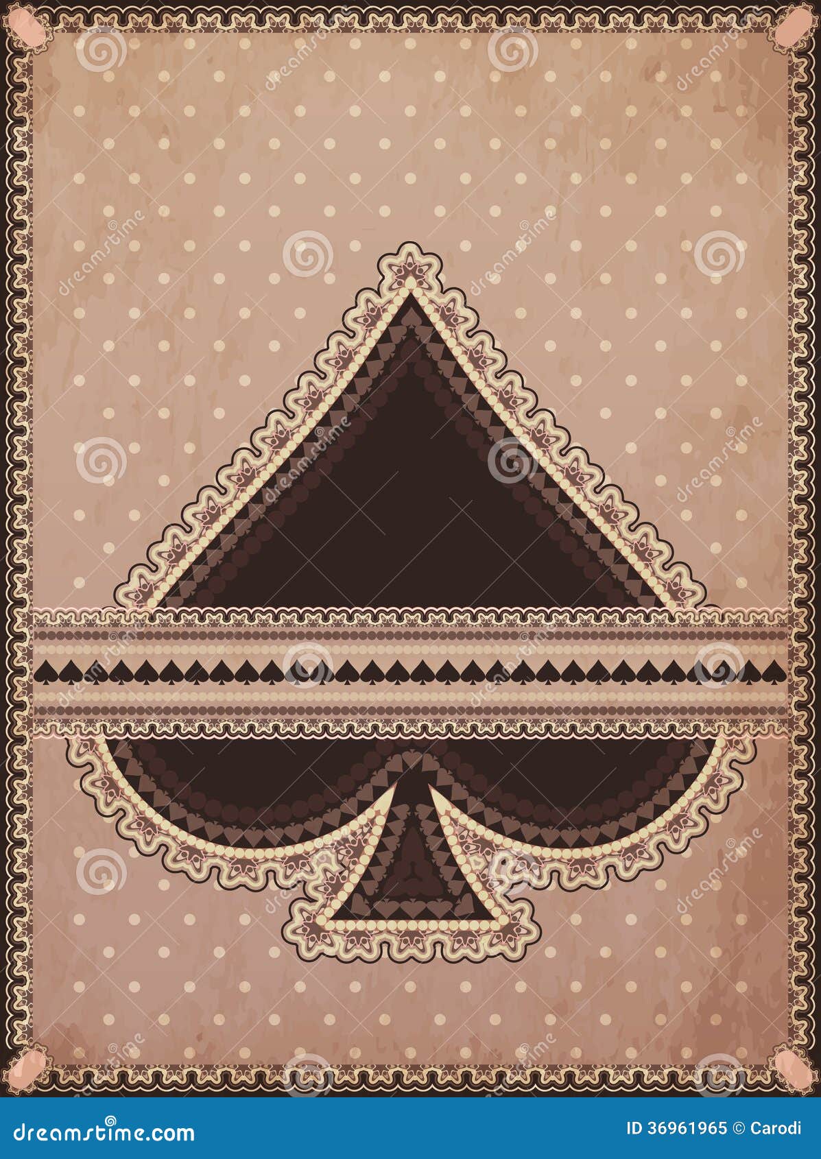 Vintage spades poker card stock vector. Illustration of border - 36961965
