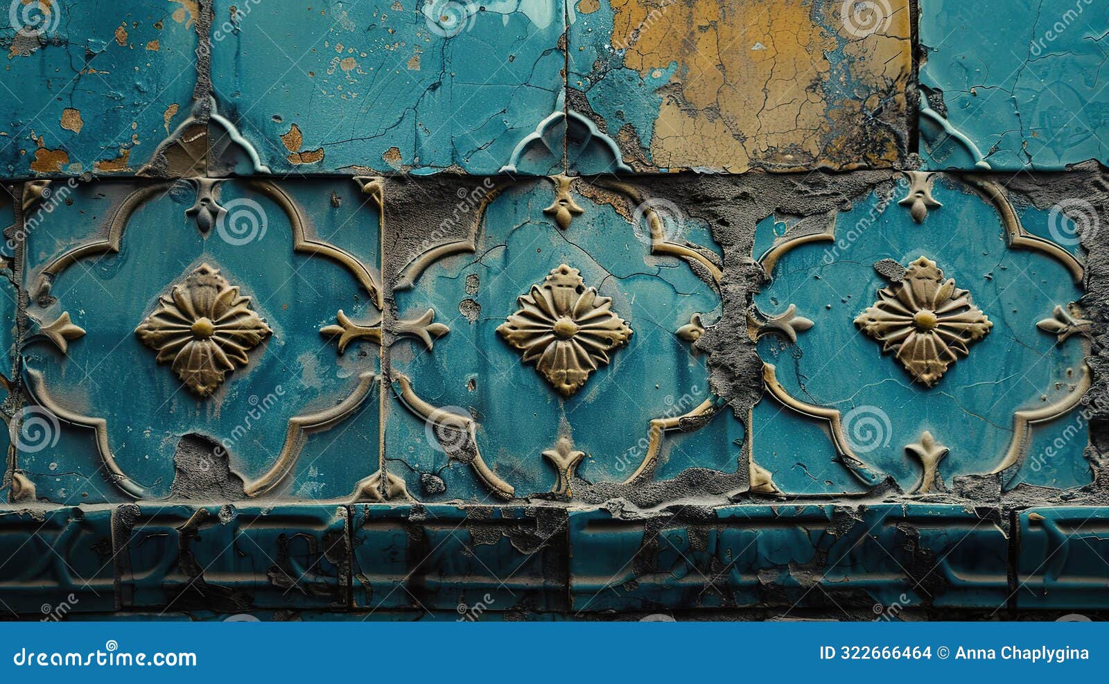 Vintage Spanish Tile Background with Ornate Patterns and Weathered ...