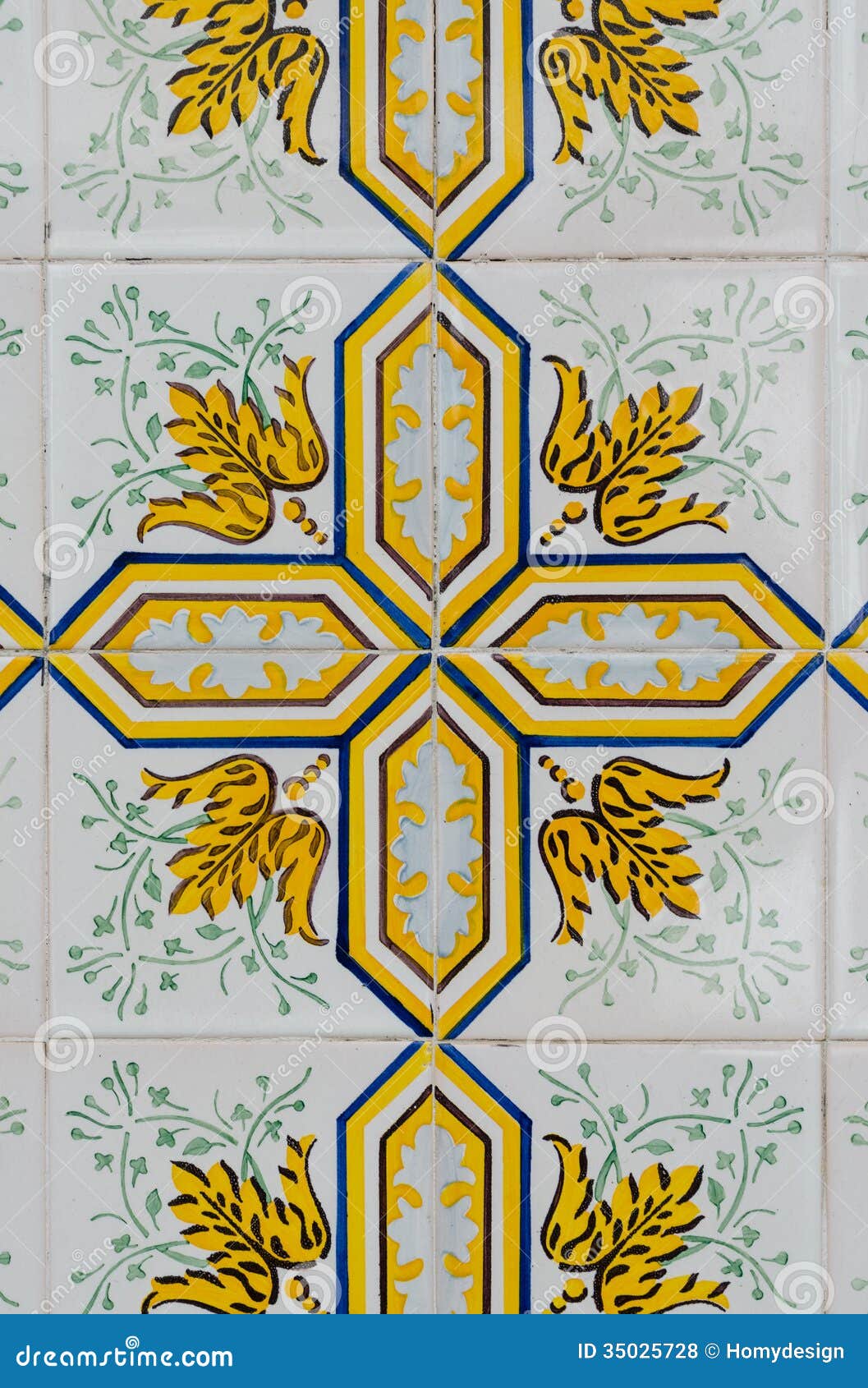 Vintage spanish tiles stock photo. Image of mosaic, detail - 35025728