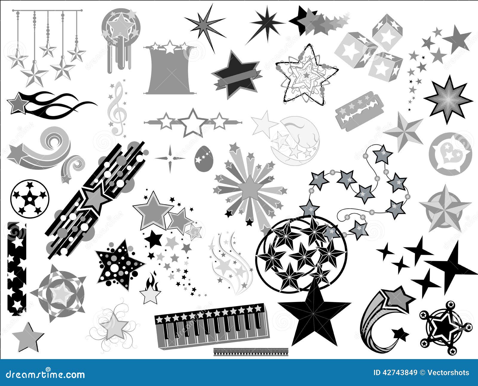 Vintage Sparkle Ornaments Vector Set Stock Vector - Illustration of ...