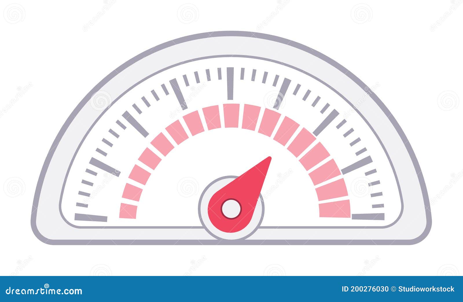 Vintage Speedometer Semicircle Shape Isolated on White Stock Vector ...
