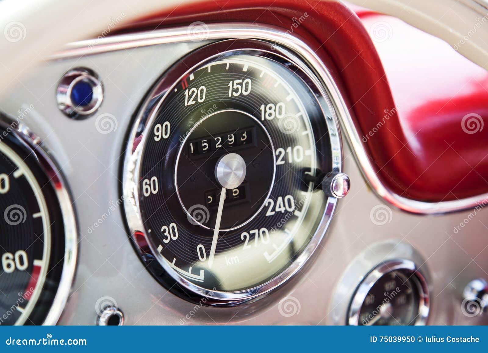 Vintage speedometer stock photo. Image of black, auto - 75039950