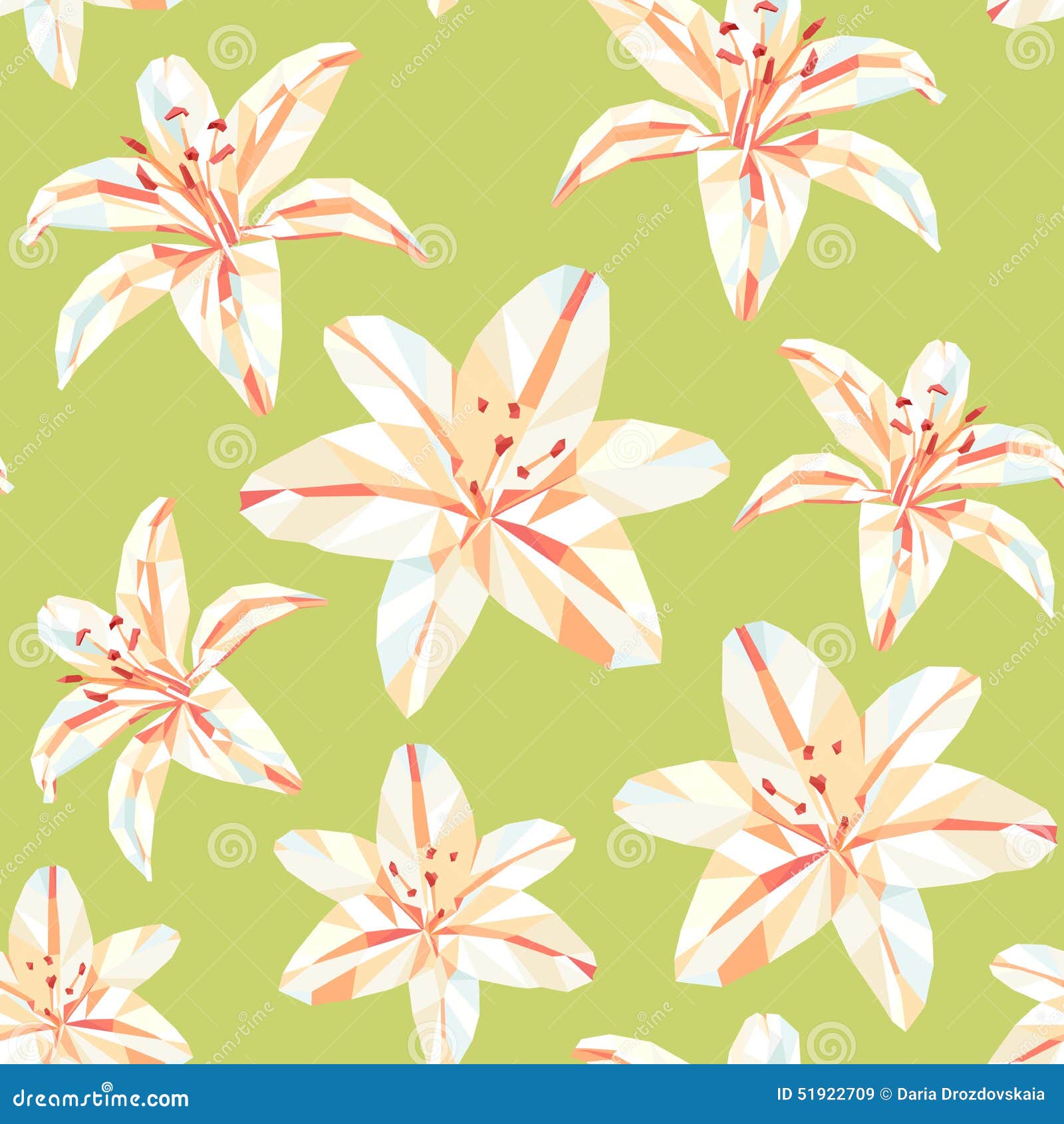 Vintage Spring Colorful Polygon Flower Pattern Stock Vector ...