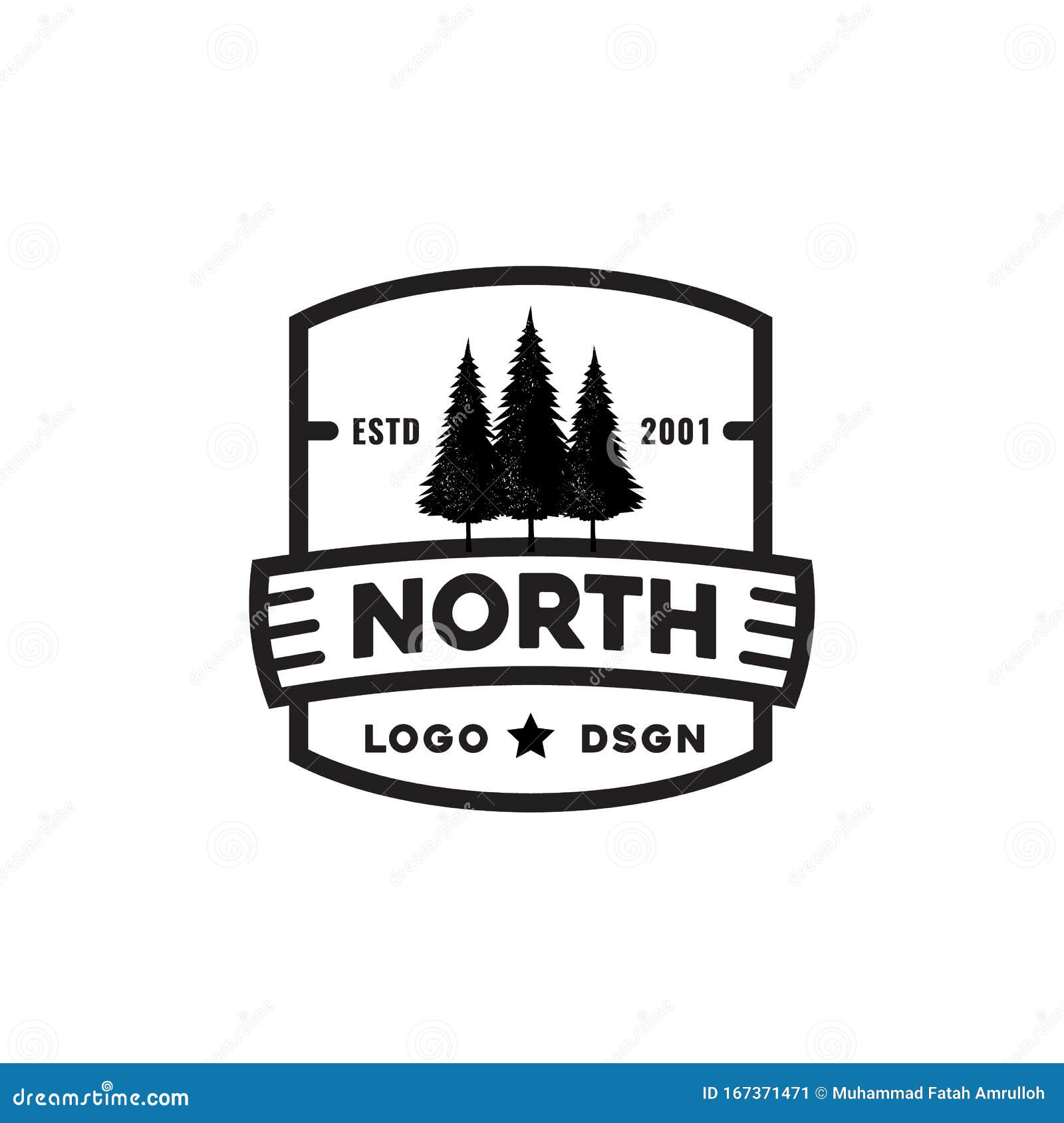 Vintage Spruce Logo Template Stock Vector - Illustration of font ...