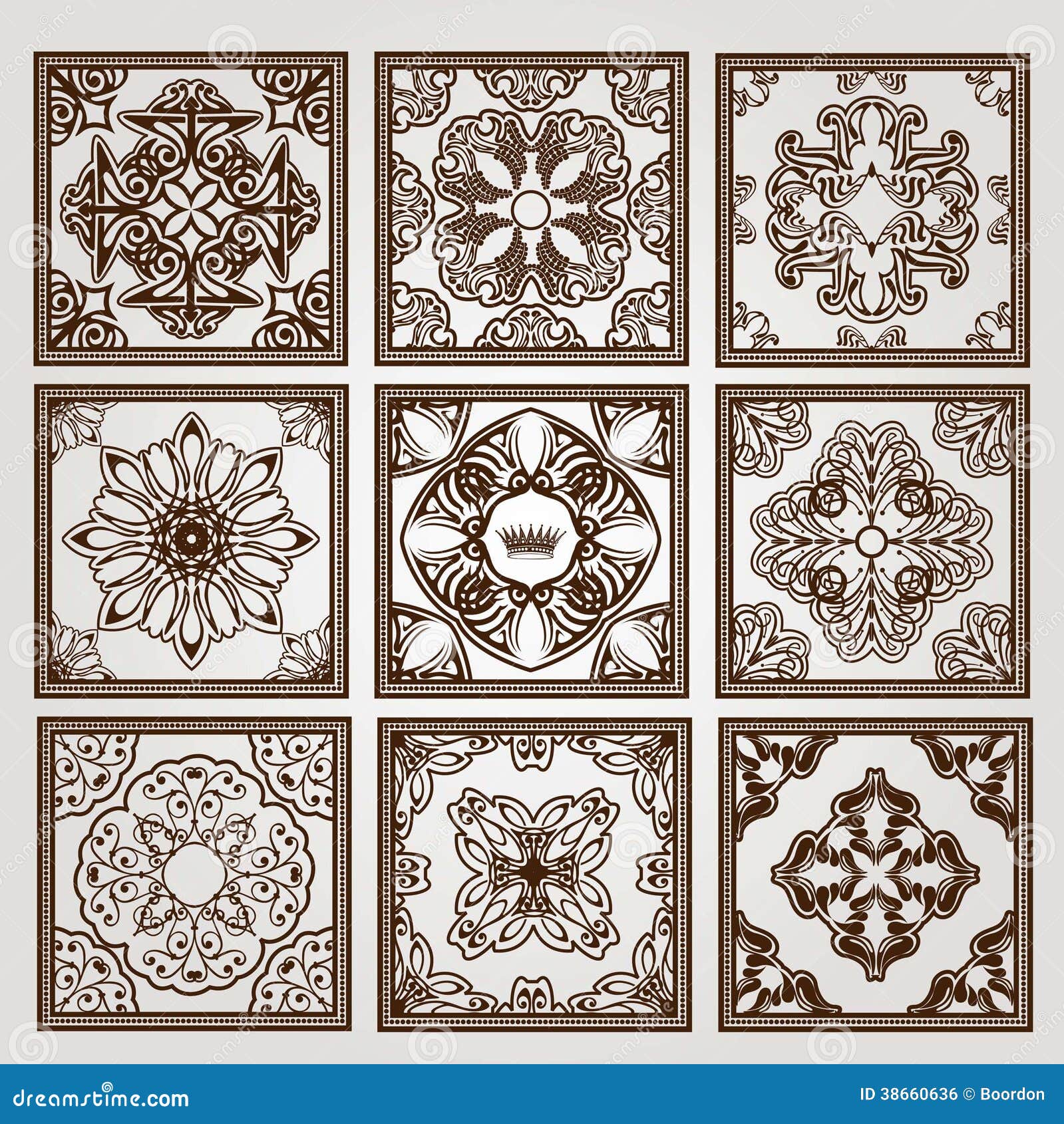 Vintage square pattern stock illustration. Illustration of card - 38660636