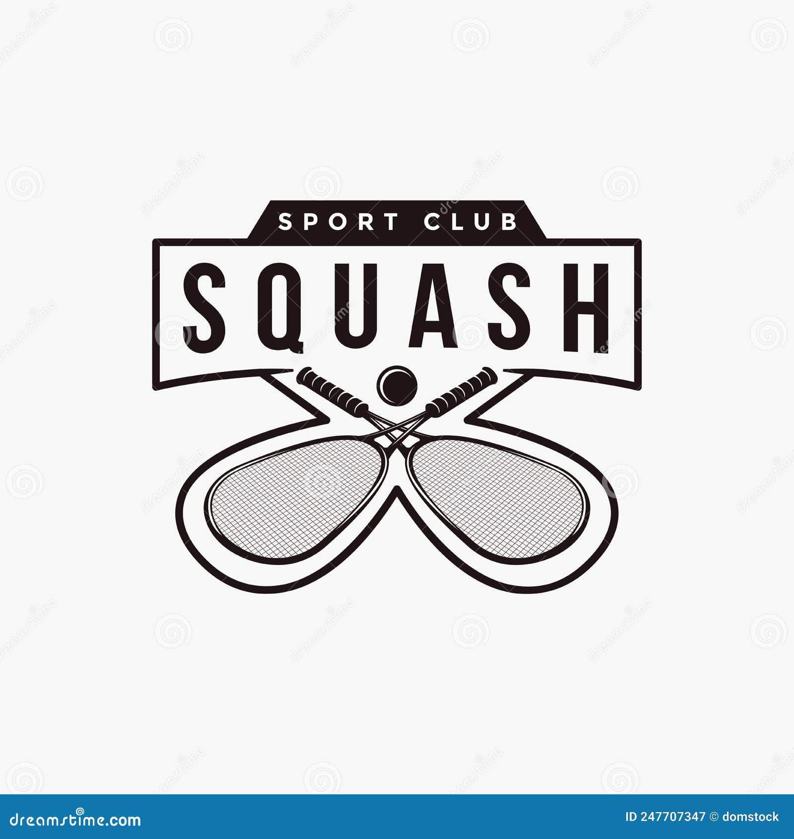 Vintage Squash Logo Icon Vector Stock Vector - Illustration of athlete ...