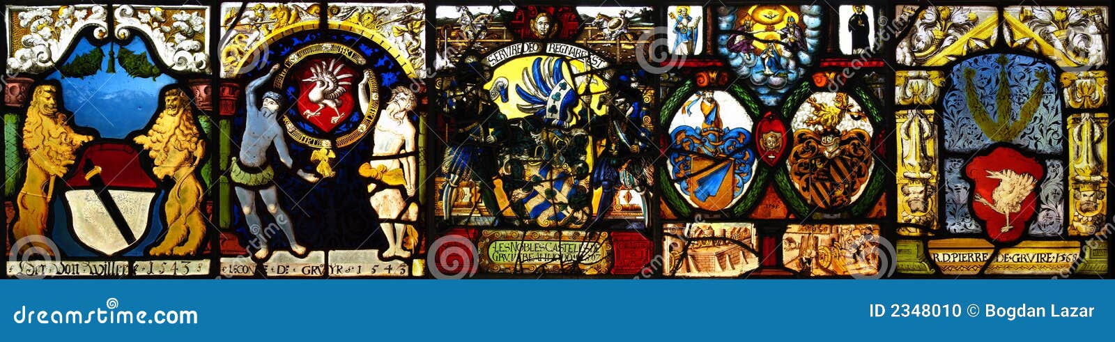 Vintage Stained Glass Collage Stock Photo - Image of light, lion: 2348010