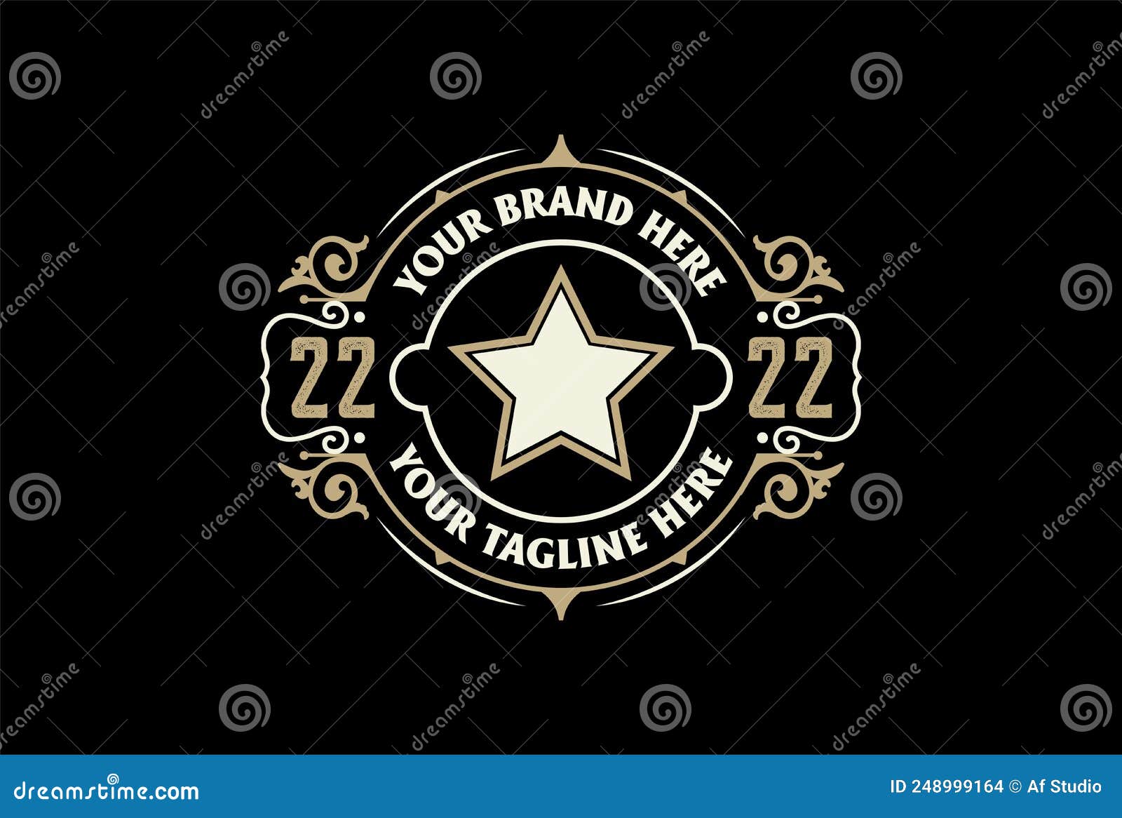 Vintage Star Badge Emblem Stamp Label Logo Design Vector Stock Vector ...