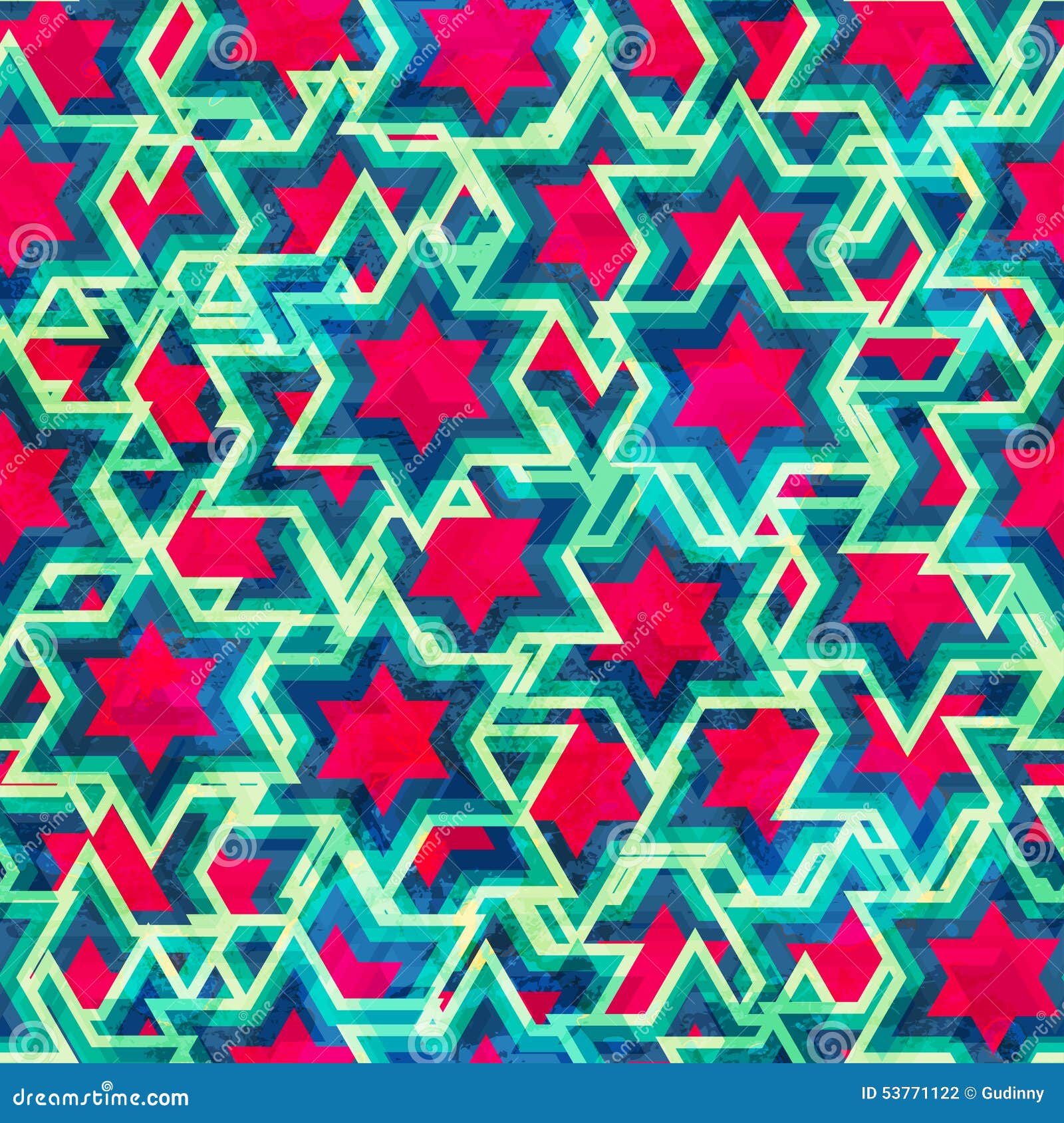 Vintage Star Seamless Pattern Stock Vector - Illustration of abstract ...