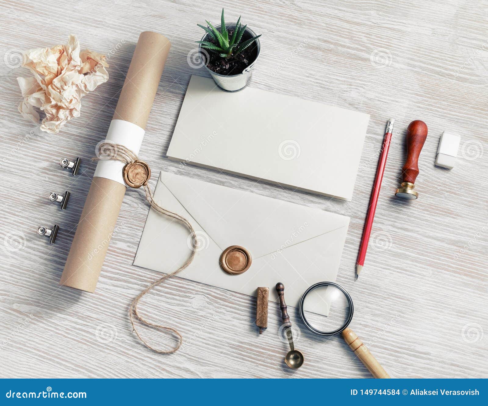 Vintage stationery set stock photo. Image of portfolio - 149744584