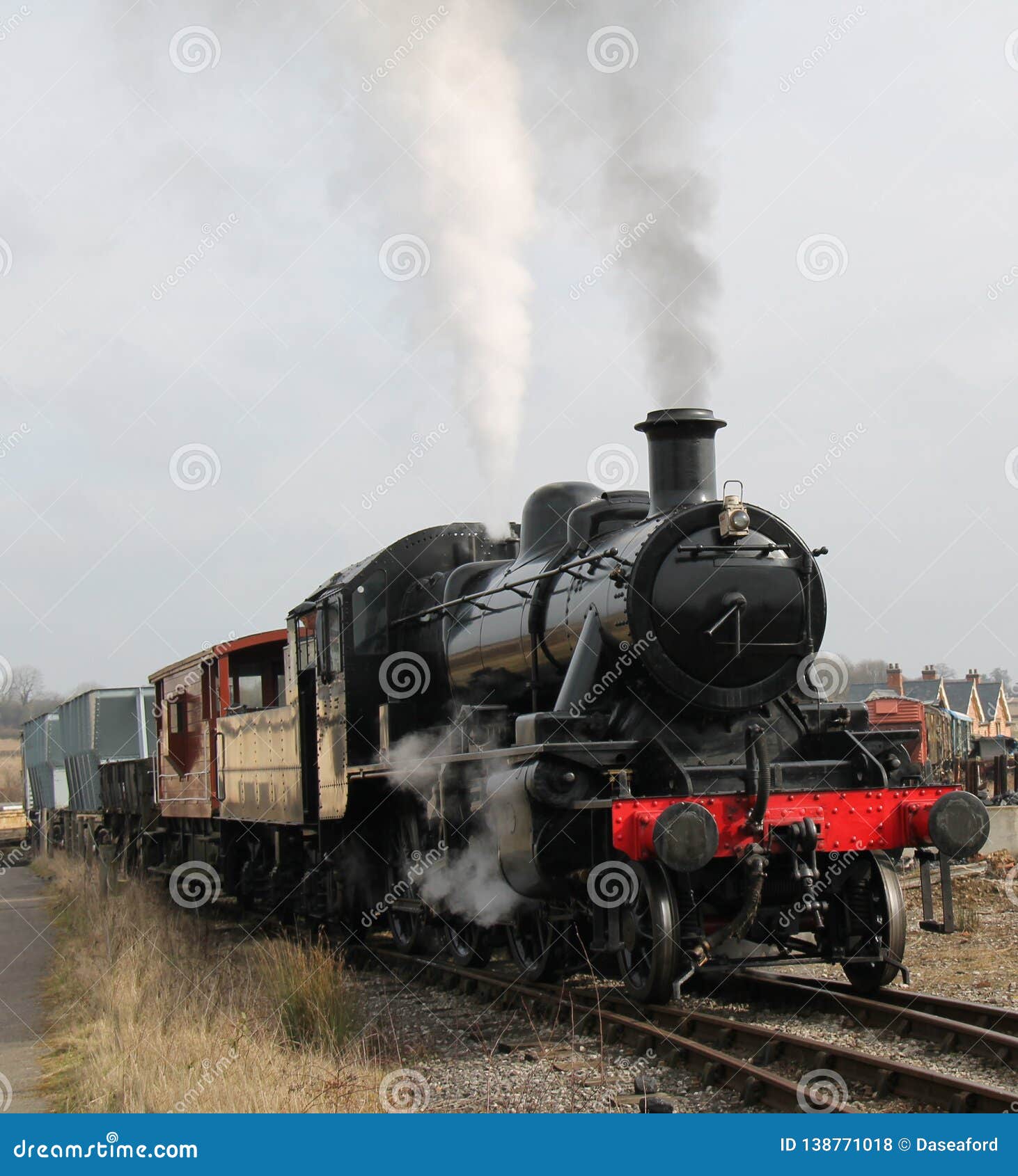 Goods Freight Train. stock photo. Image of railway, tank - 138771018