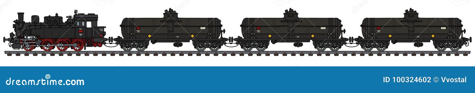 Vintage steam tank train stock vector. Illustration of transportation ...