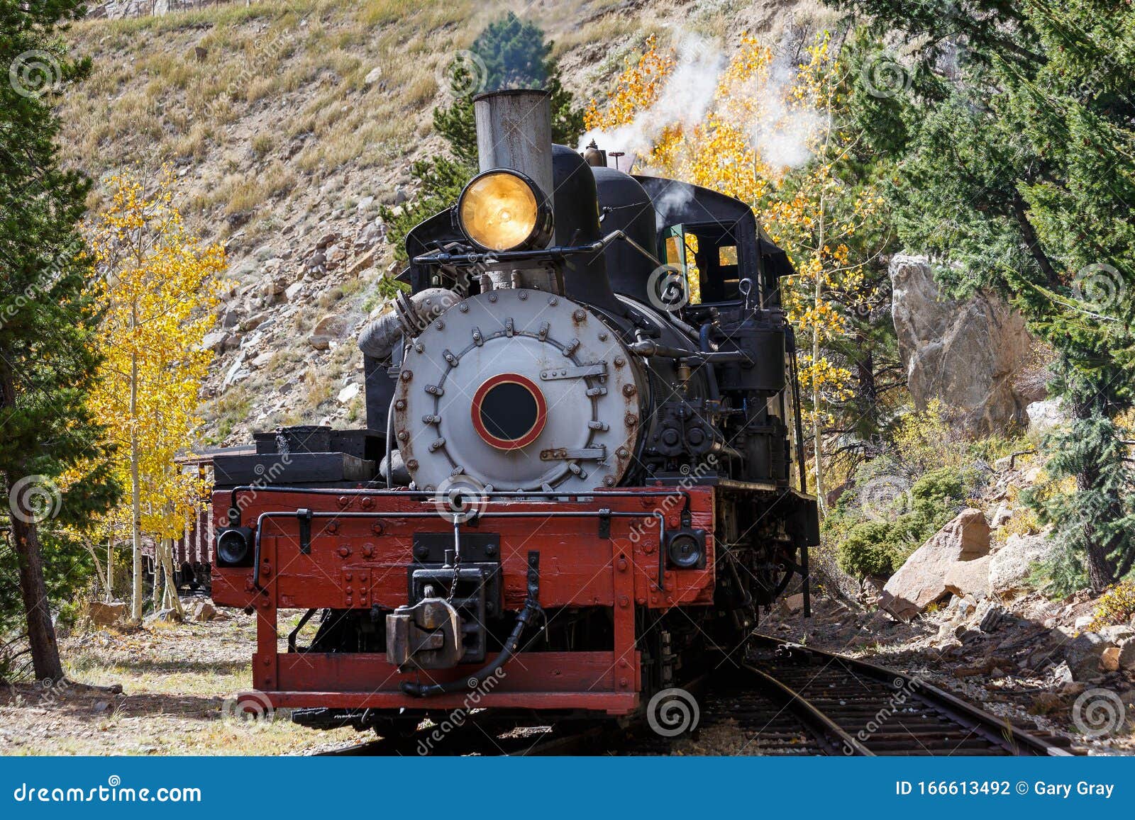 Vintage Steam Train with Autumn Scenery Background Stock Photo - Image ...
