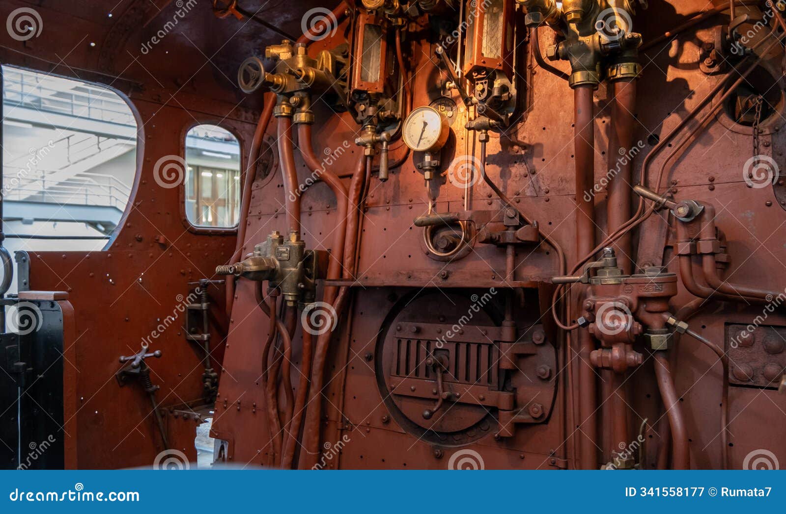 Driver Cabin Control Panel Of High-Speed Train From Flat Angle During ...