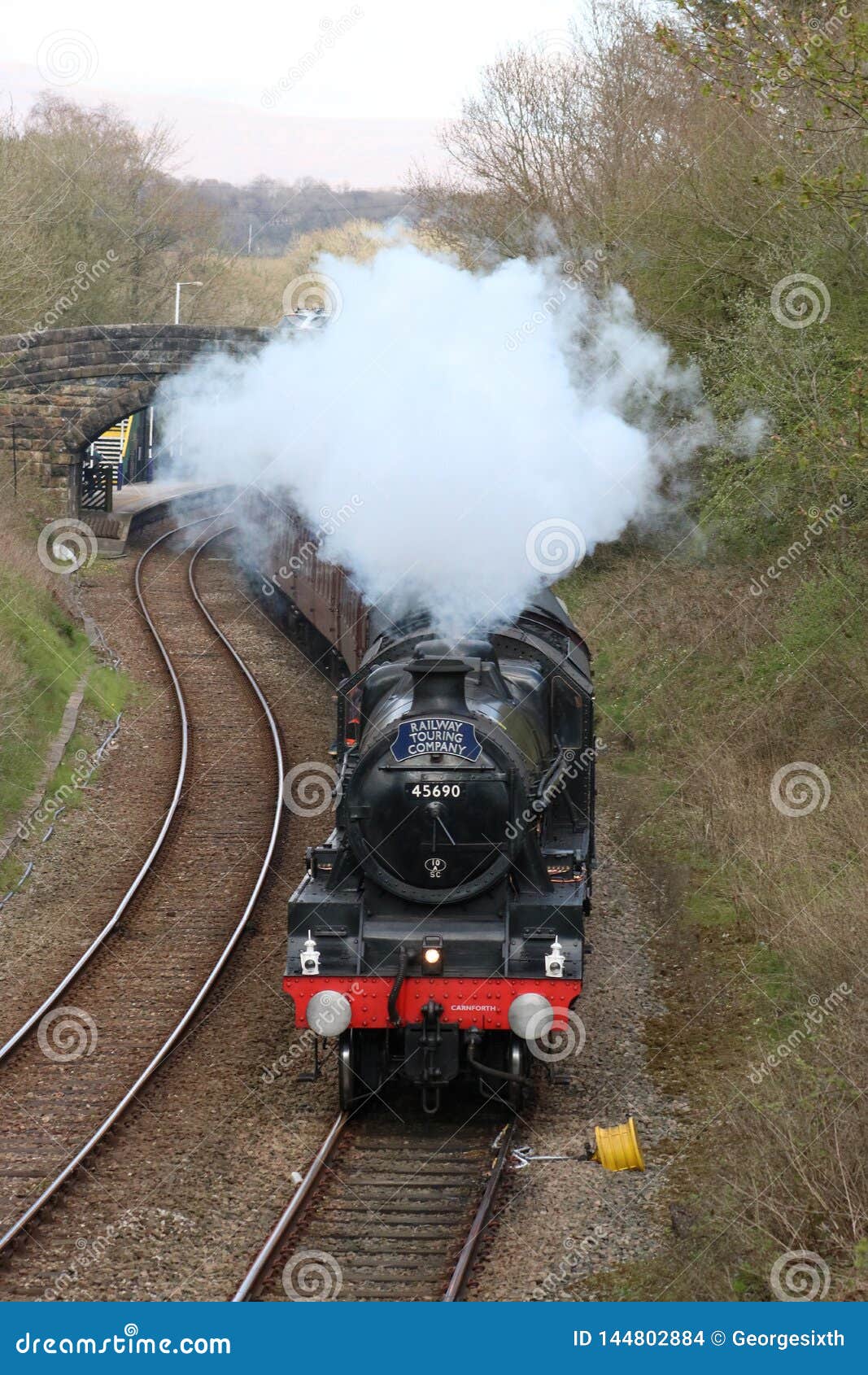 Vintage Steam Train 45690 Leander at Wennington Editorial Stock Image ...