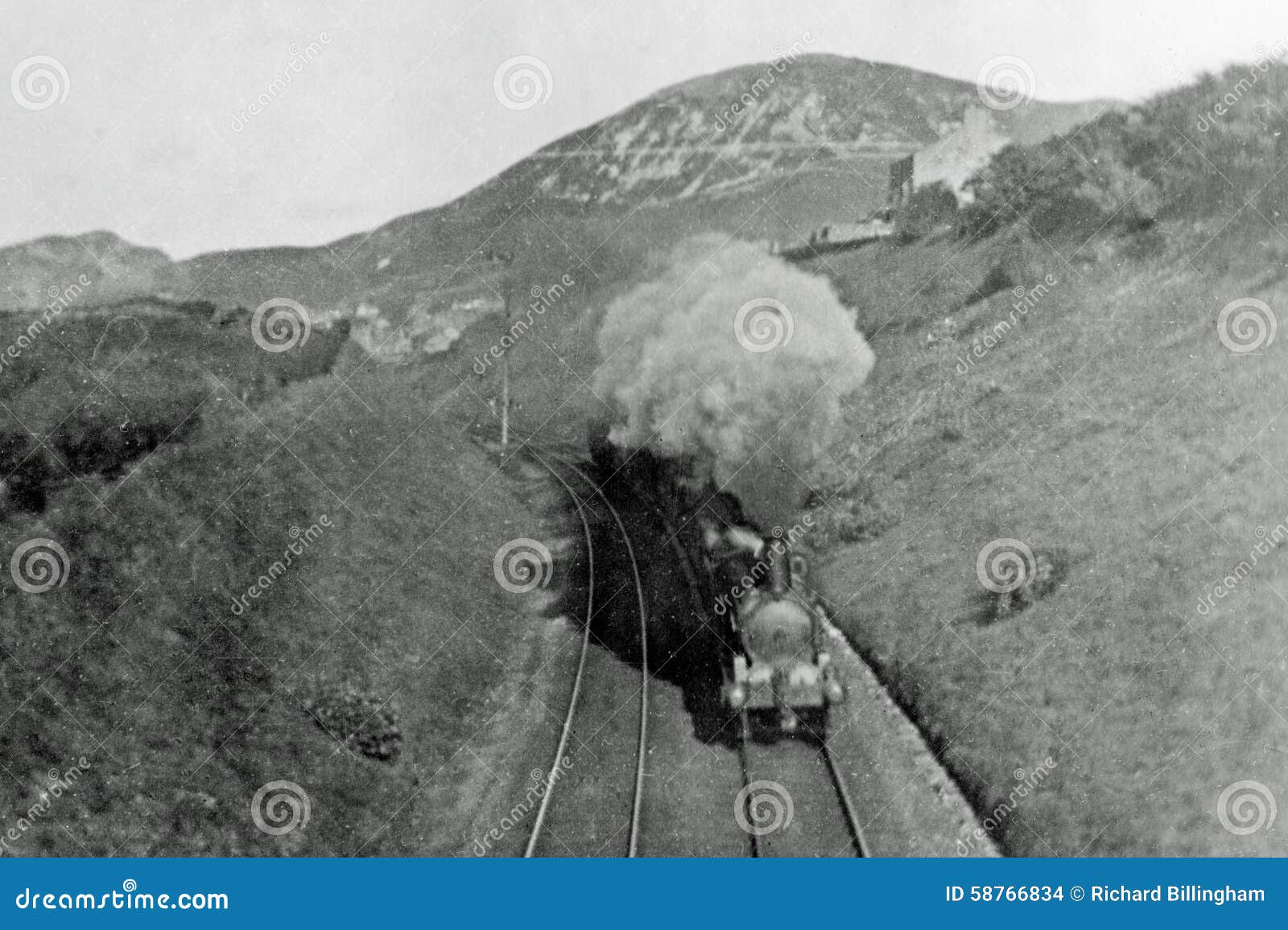 1900 Vintage Photo of Steam Train Llanfairfechan, Wales Editorial Stock ...