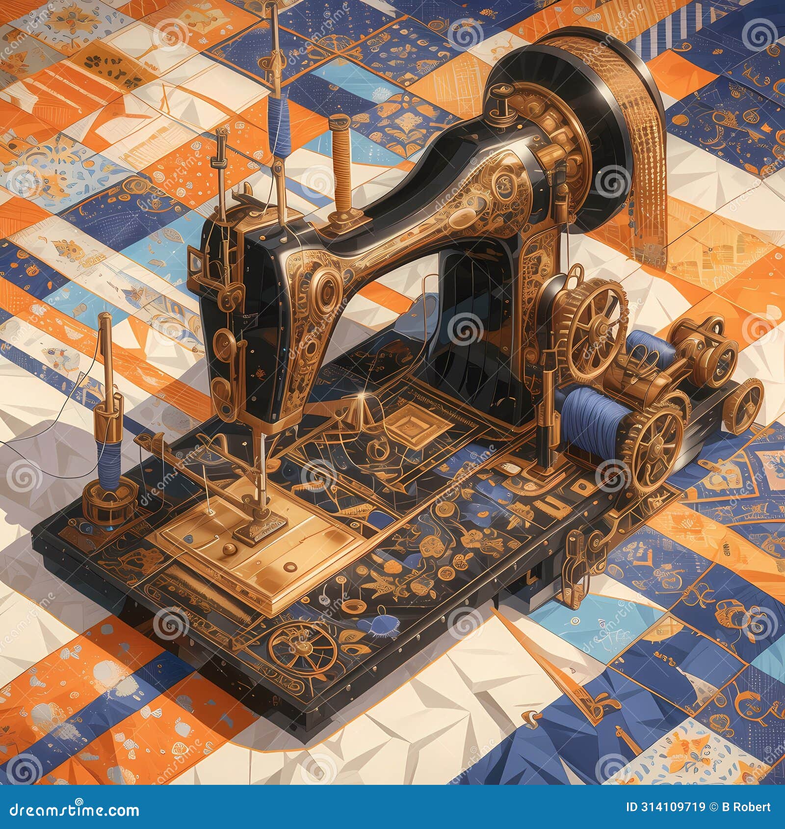 Steampunk Sewing Machine Power Source Stock Image | CartoonDealer.com ...