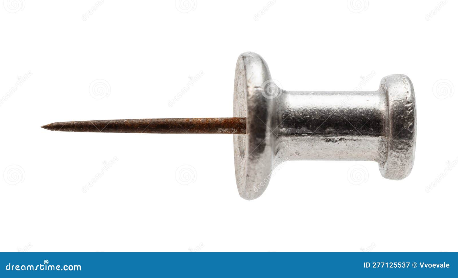 Vintage Steel Push Pin Isolated on White Stock Image - Image of ...
