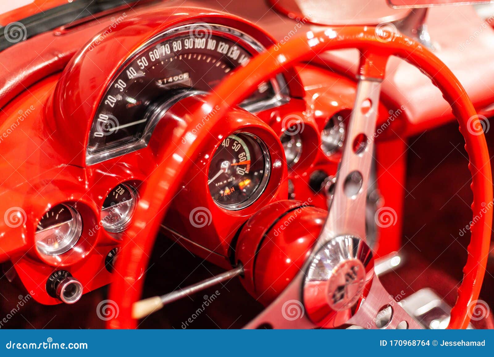 Vintage Steering Wheel In Antique Car Editorial Image | CartoonDealer ...