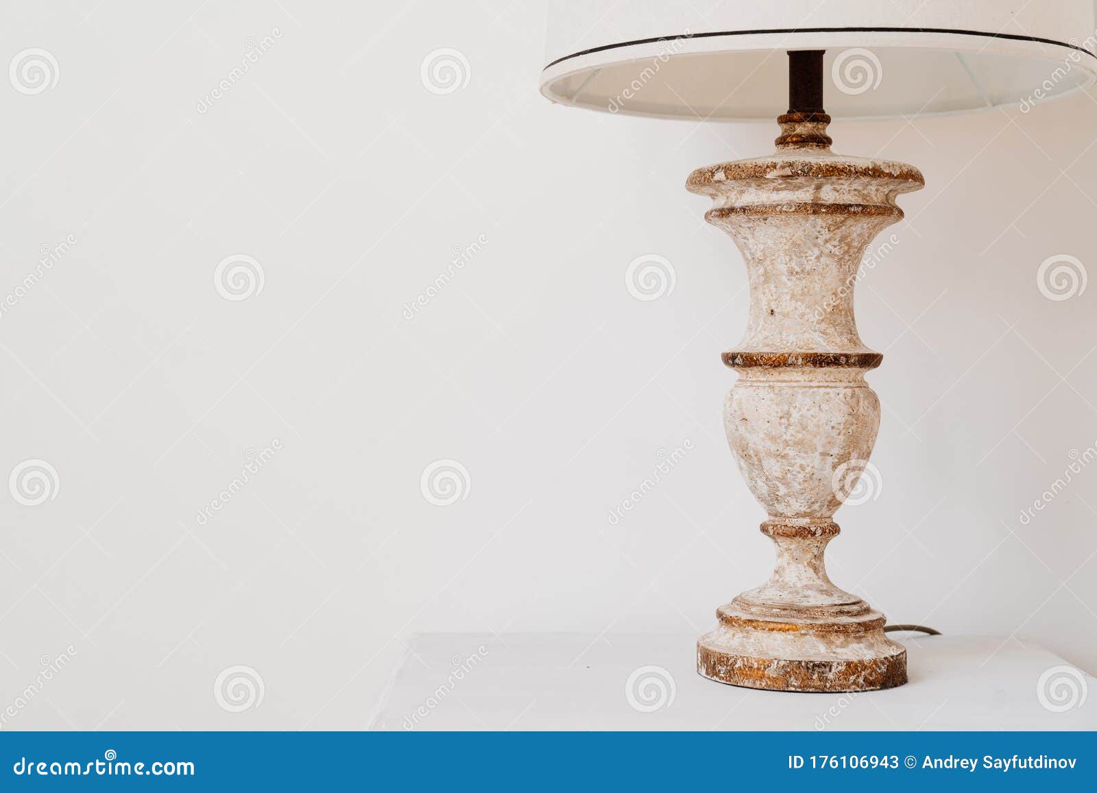 Vintage Stem Table Lamp with Shade, Pastel Colours Stock Image - Image ...