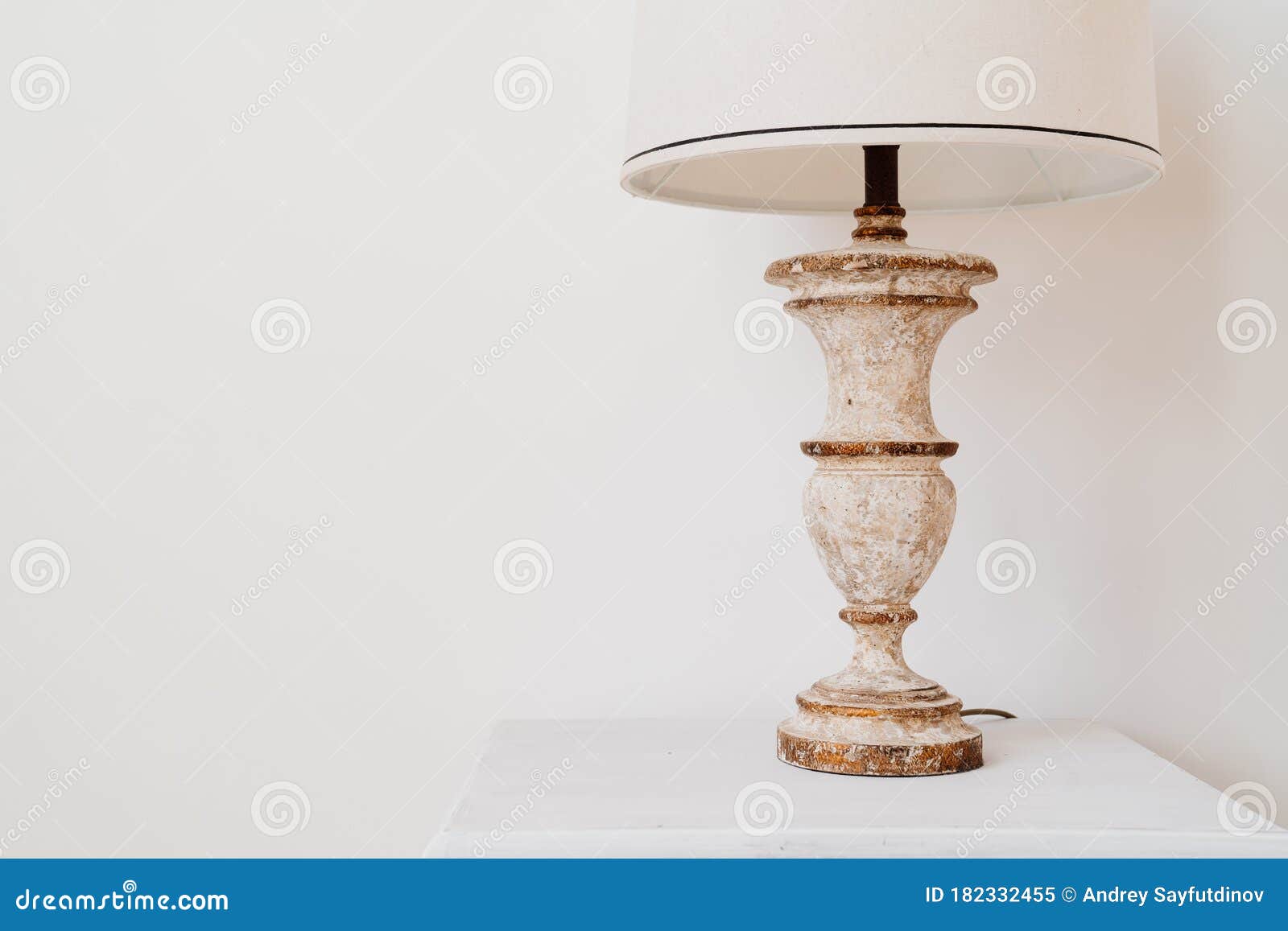 Vintage Stem Table Lamp with Shade, Pastel Colours Stock Image - Image ...