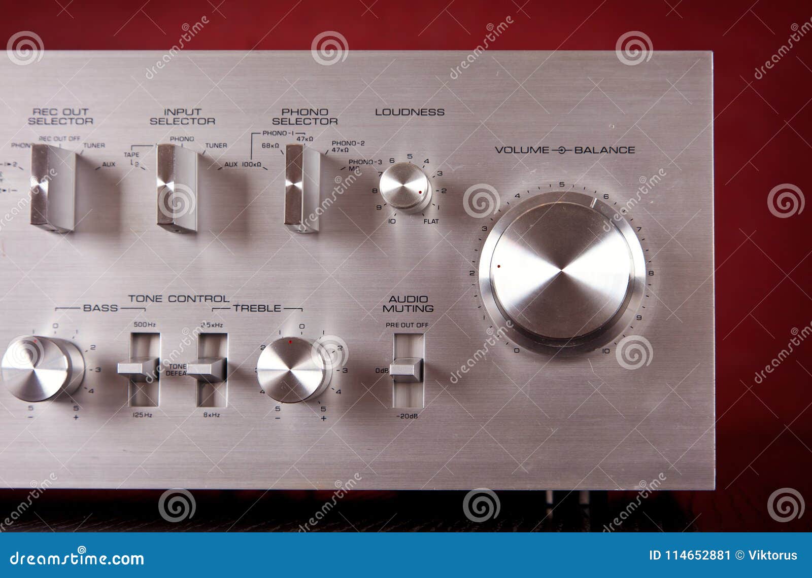 Vintage Stereo Amplifier Metal Frontal Panel Volume Control Knob Stock ... Vintage Stereo Amplifier Metal Frontal Panel Volume Control Knob Stock ...