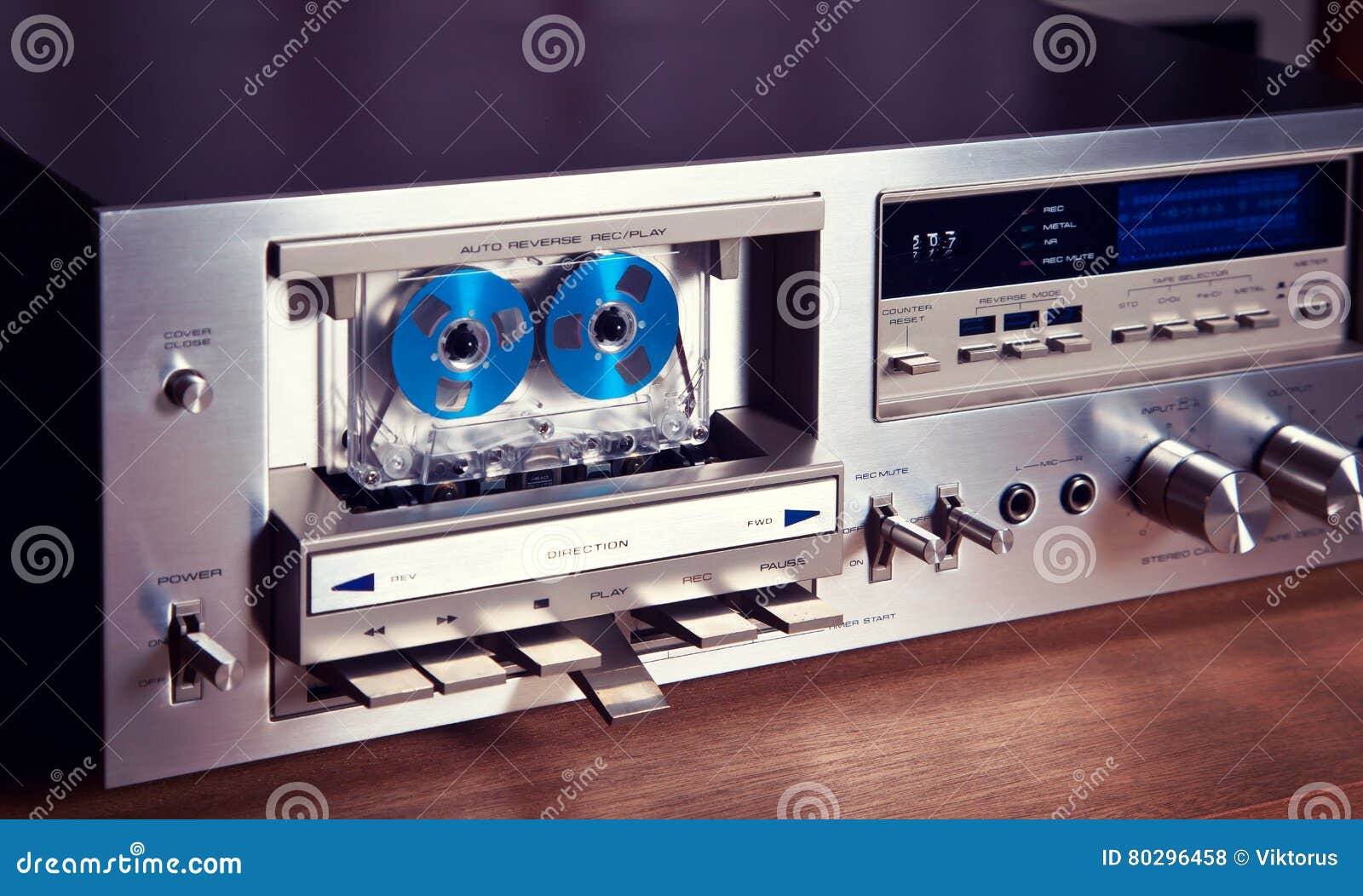 Vintage Stereo Cassette Tape Deck Player Recorder Front Panel an Stock ...