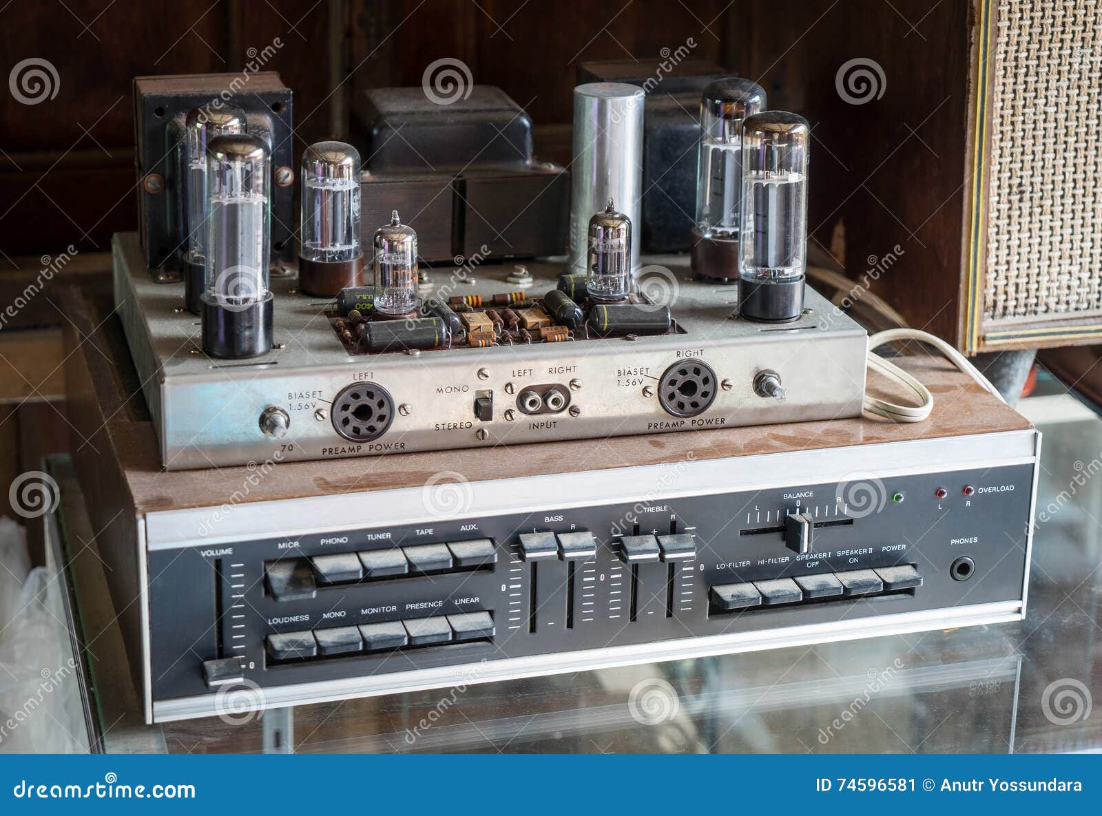 Vintage Stereo Hifi system stock image. Image of stereo - 74596581
