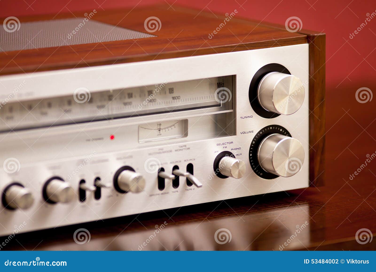 Vintage Stereo Radio Receiver Stock Photo - Image of panel, cabinet ...