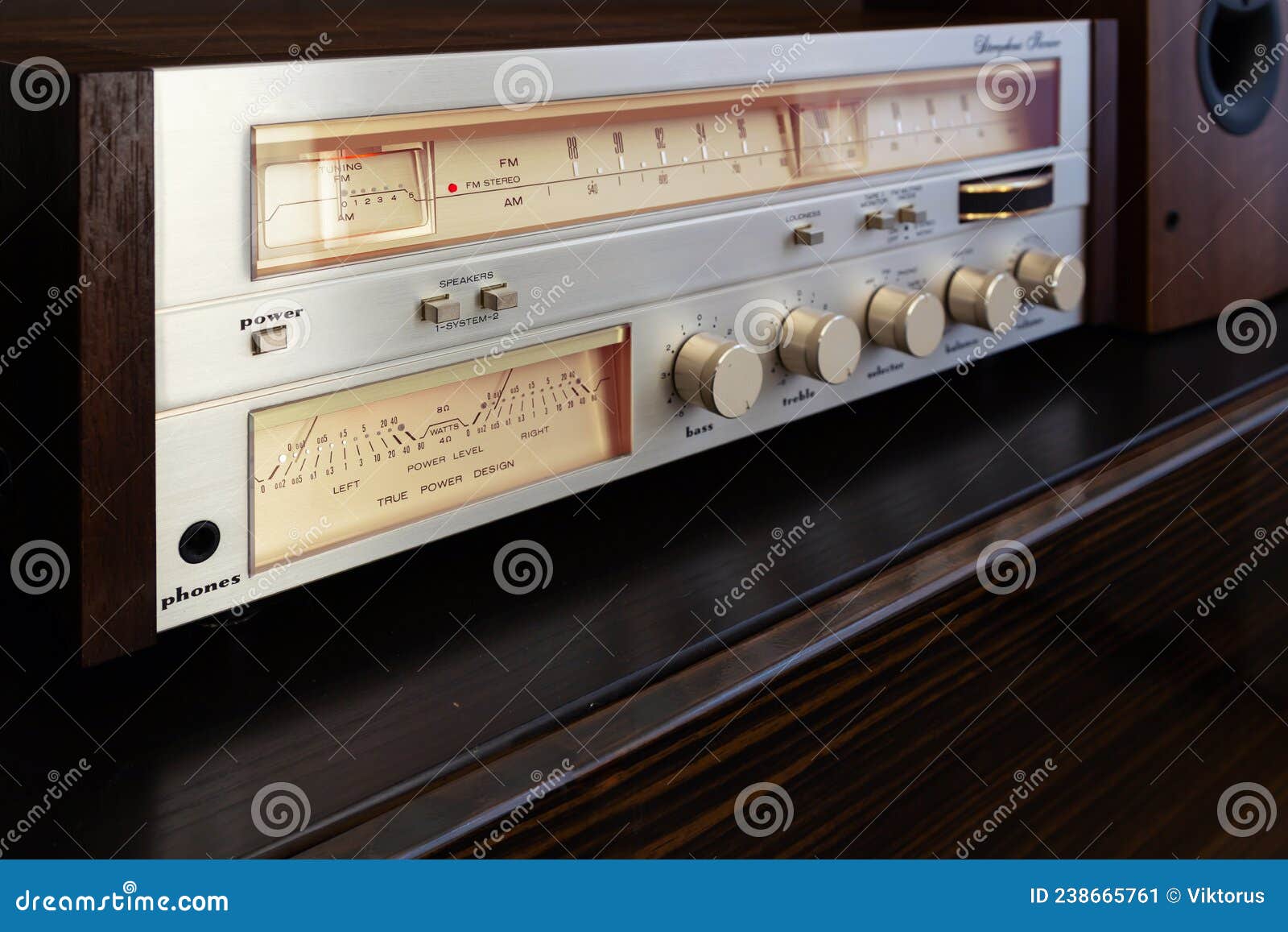 Vintage Stereo Receiver Front Panel Controls Closeup Stock Image ...