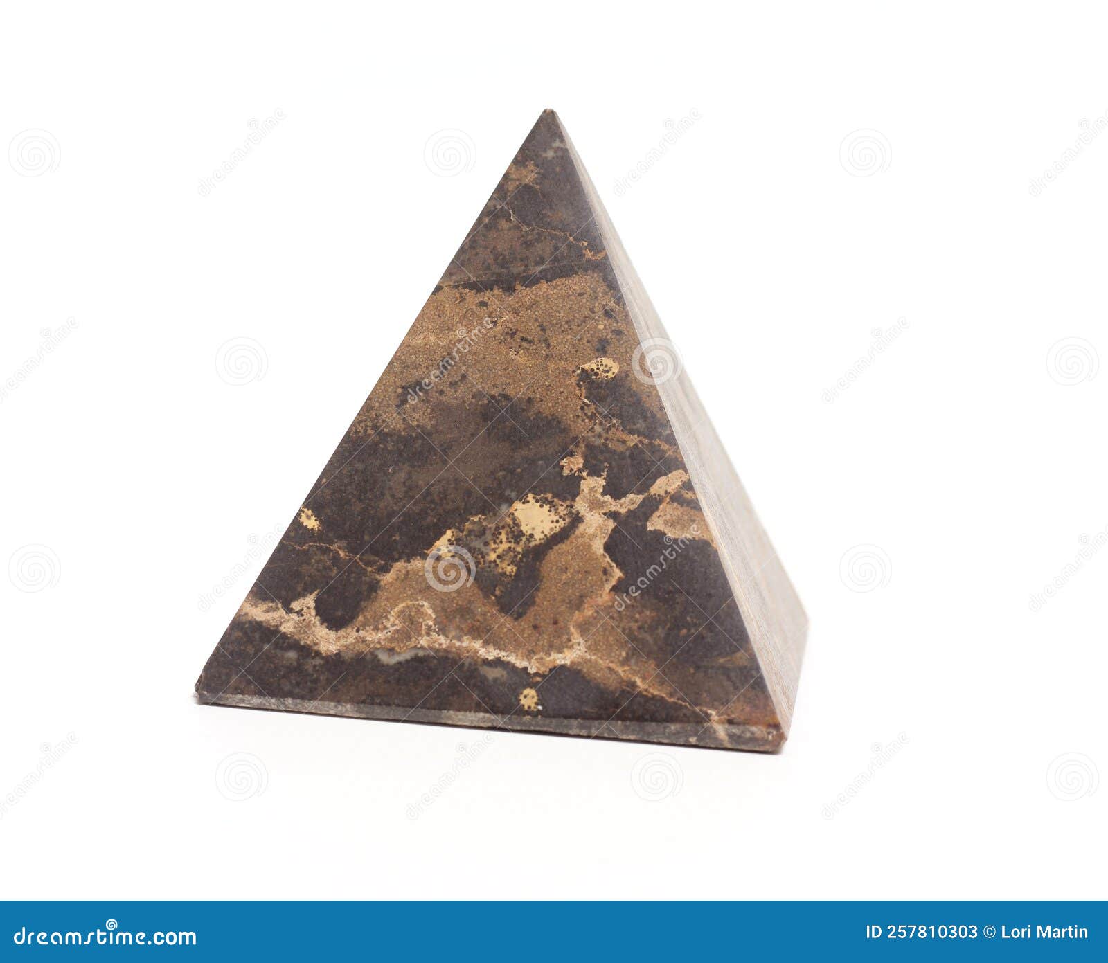 Vintage Stone Pyramid Isolated on White Background Stock Image - Image ...