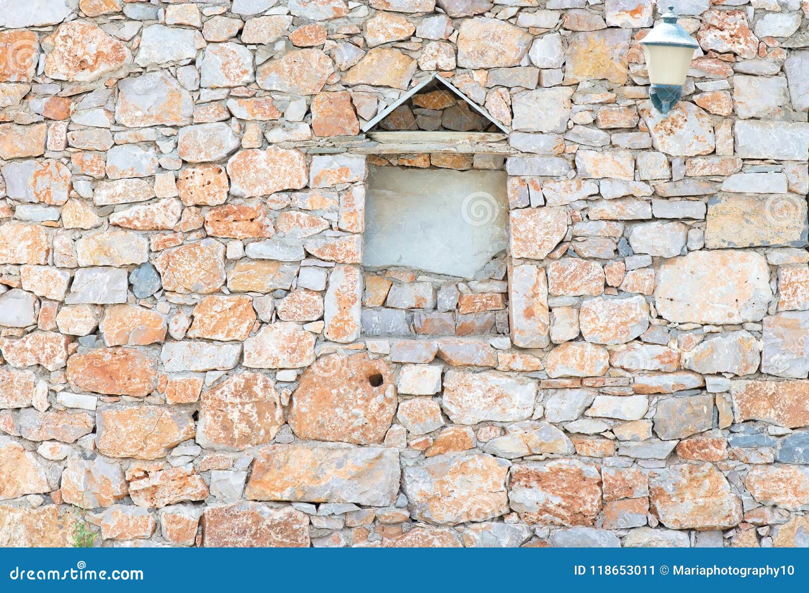 Vintage Stone Wall with Different Geometric Shapes Stock Image - Image ...