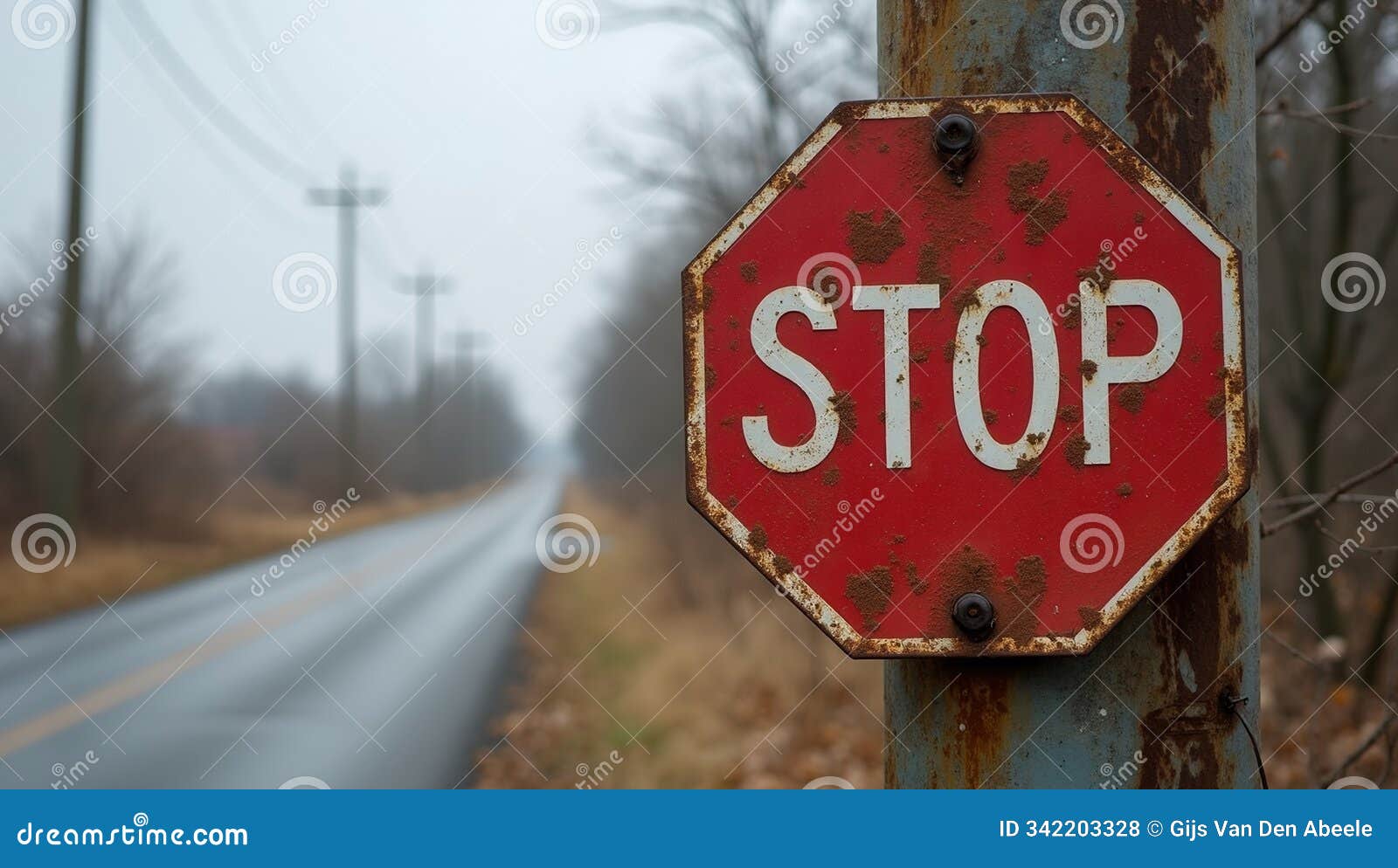 Vintage Stop Sign With Bokeh Effect A Detailed Look At A Weathered ...