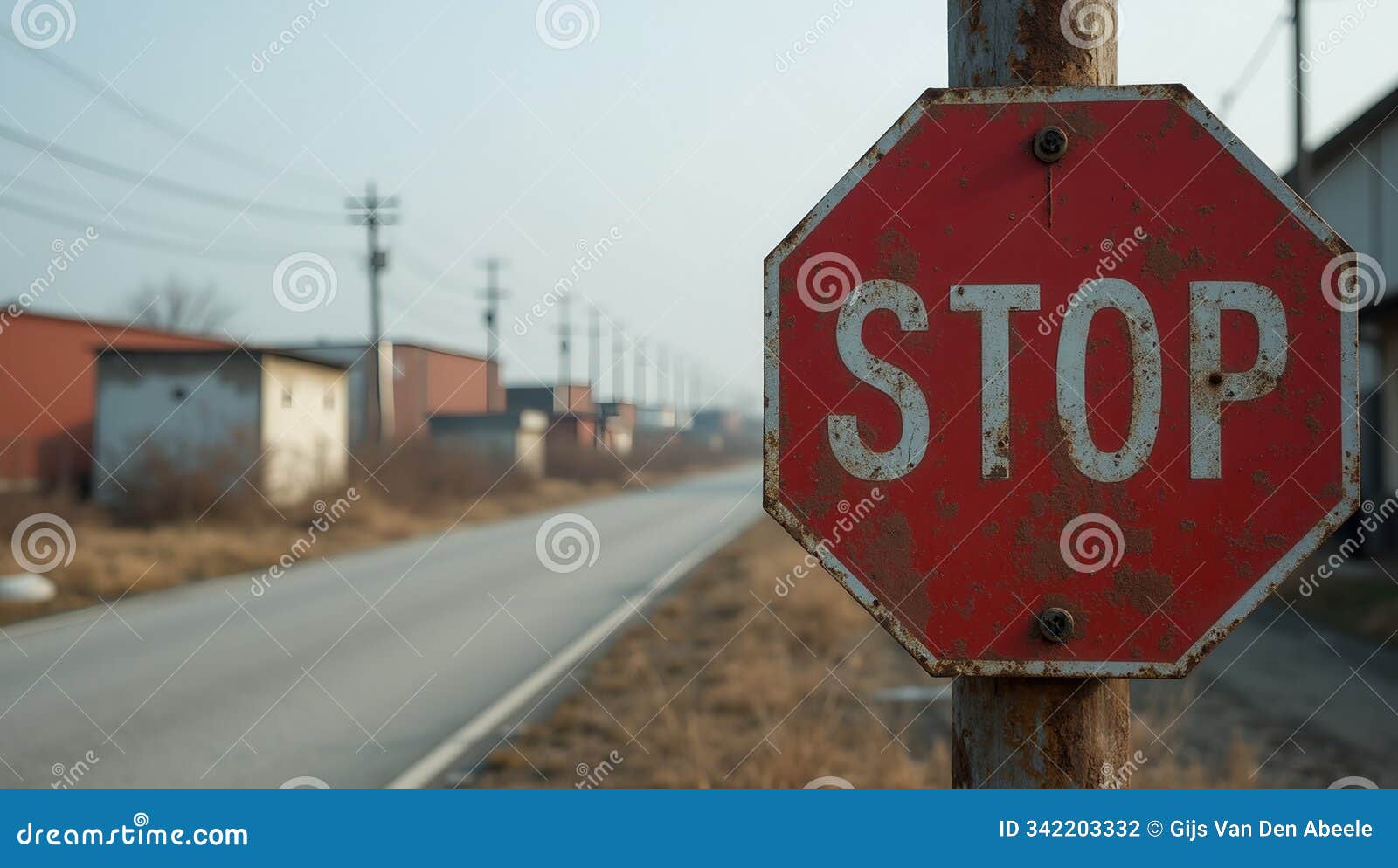 Vintage Stop Sign With Bokeh Effect A Detailed Look At A Weathered ...