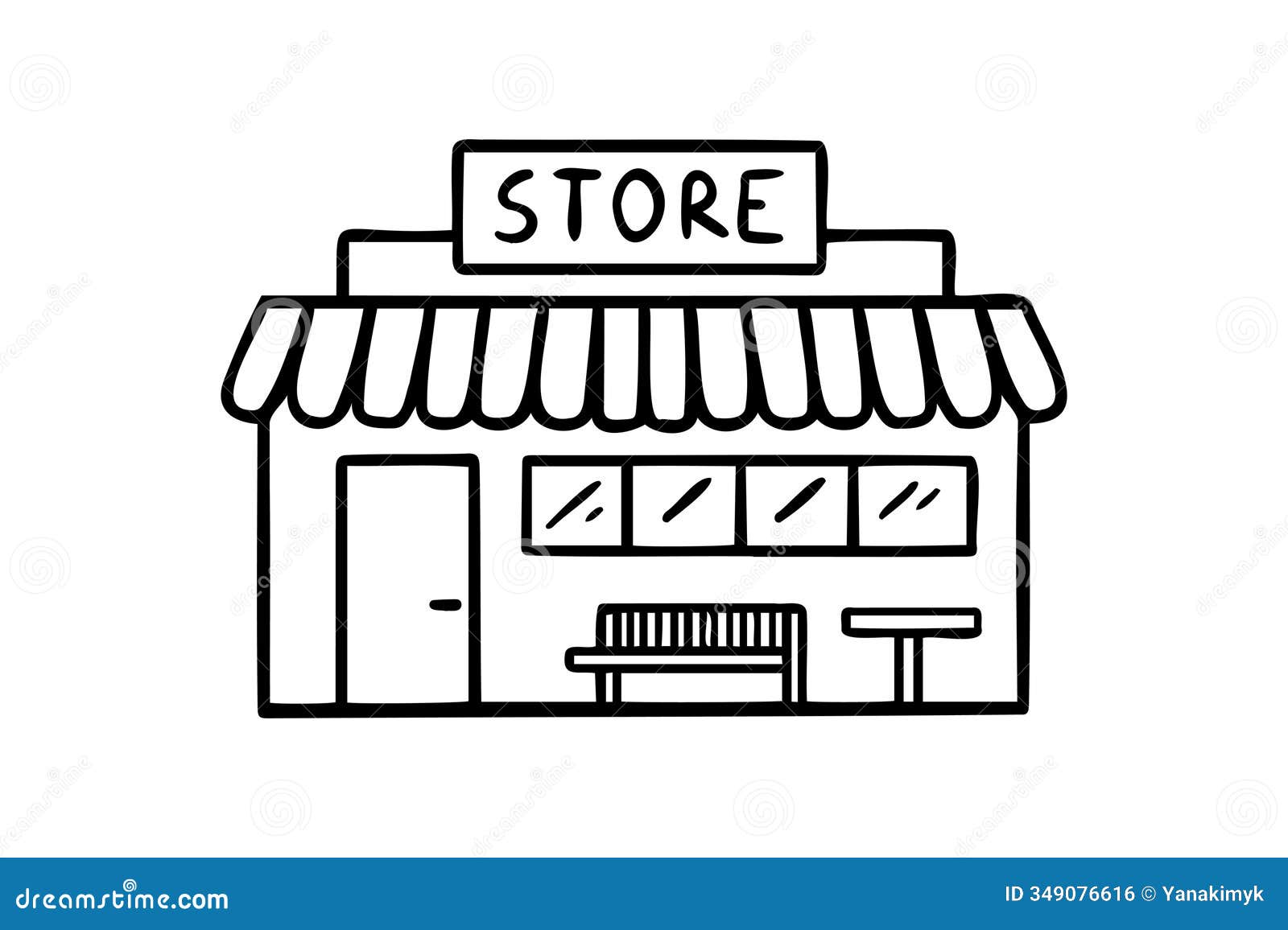 Vintage Store Doodle Hand Drawn Icon. Store Element Drawing Stock ...