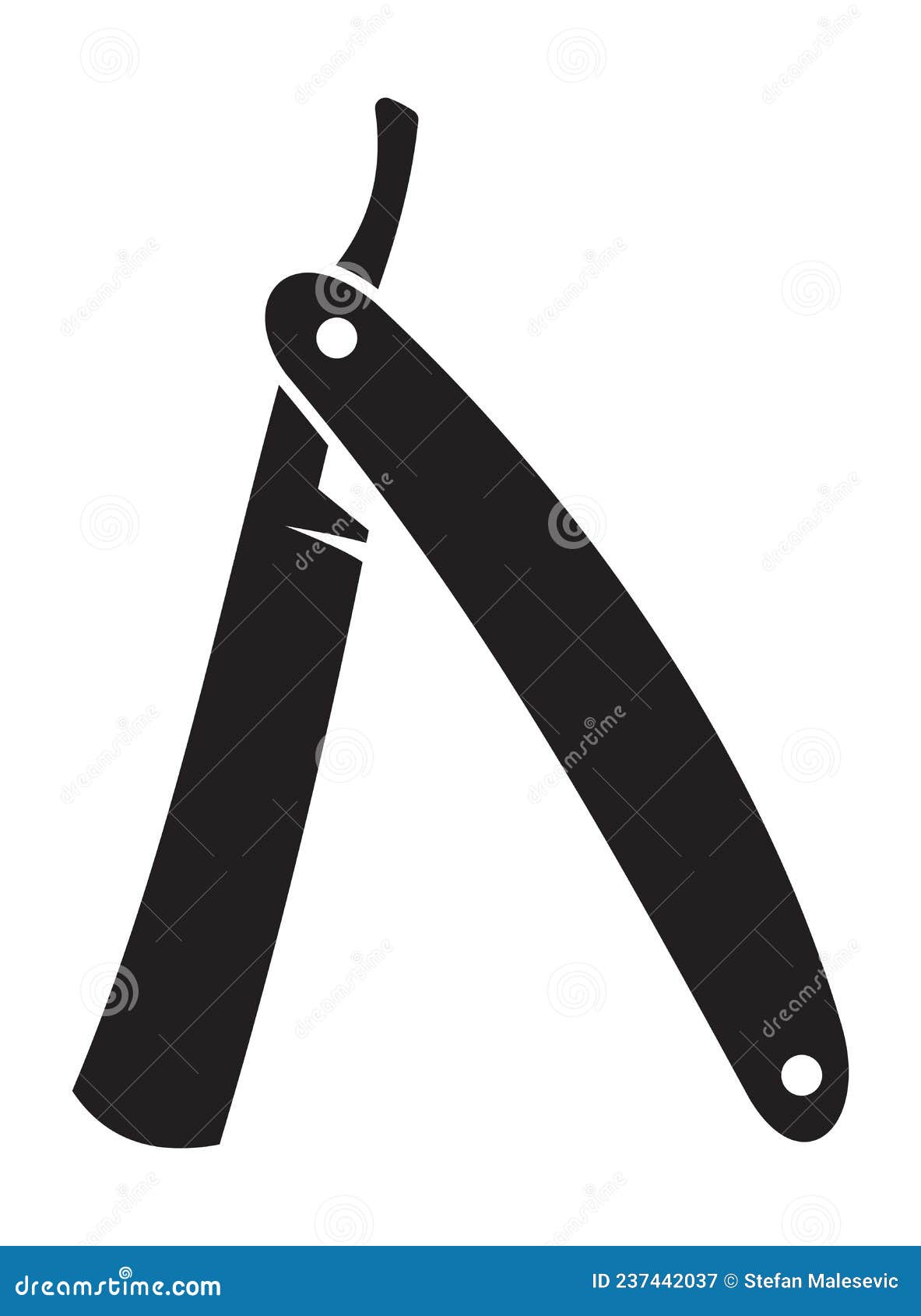 Vintage Straight Blade Razor Stock Vector - Illustration of sign, edge ...
