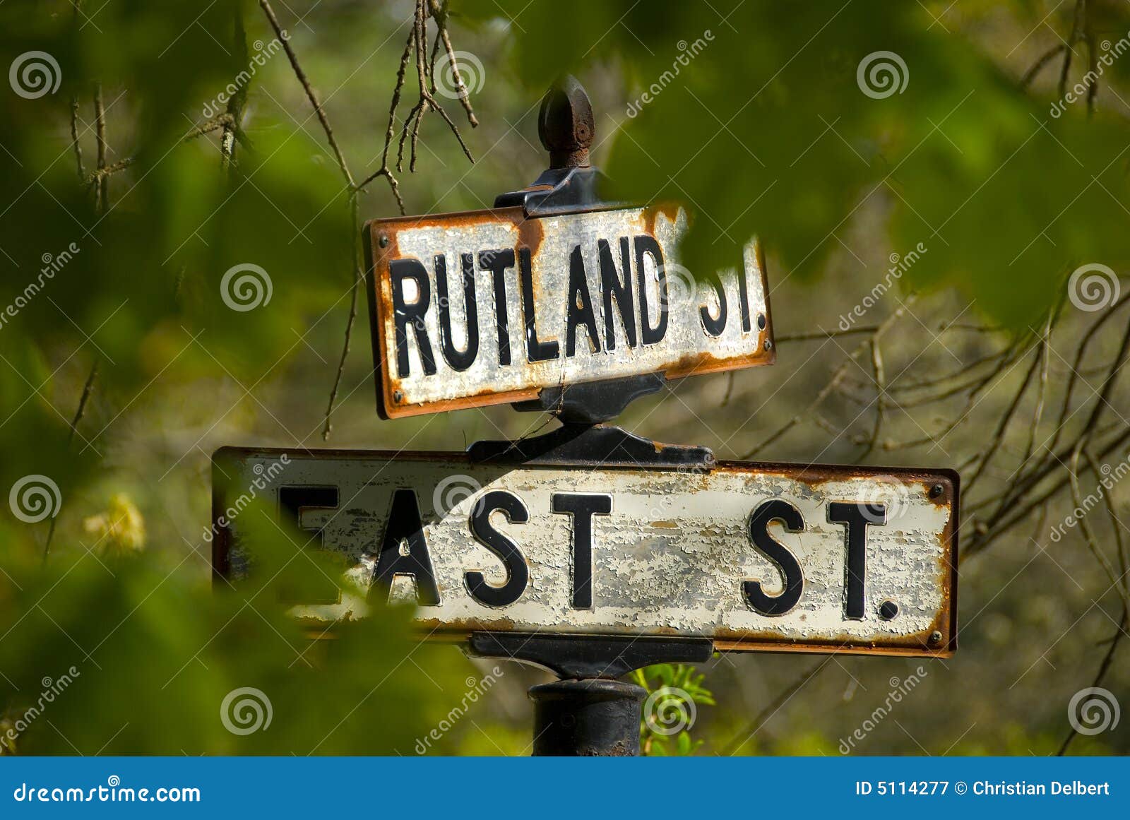 Vintage street sign stock image. Image of post, sign, message - 5114277