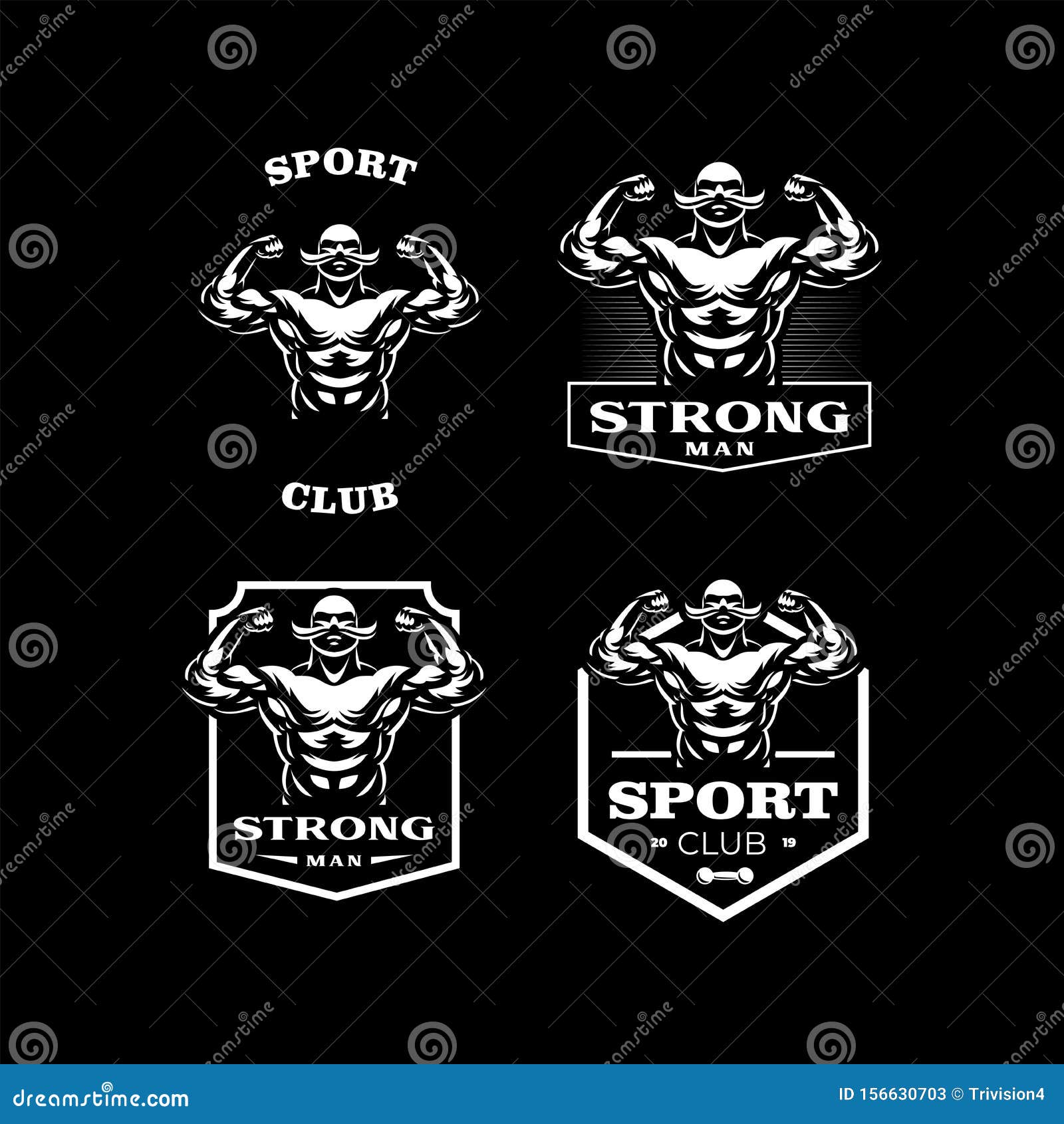 Vintage strong man. stock vector. Illustration of muscular - 156630703