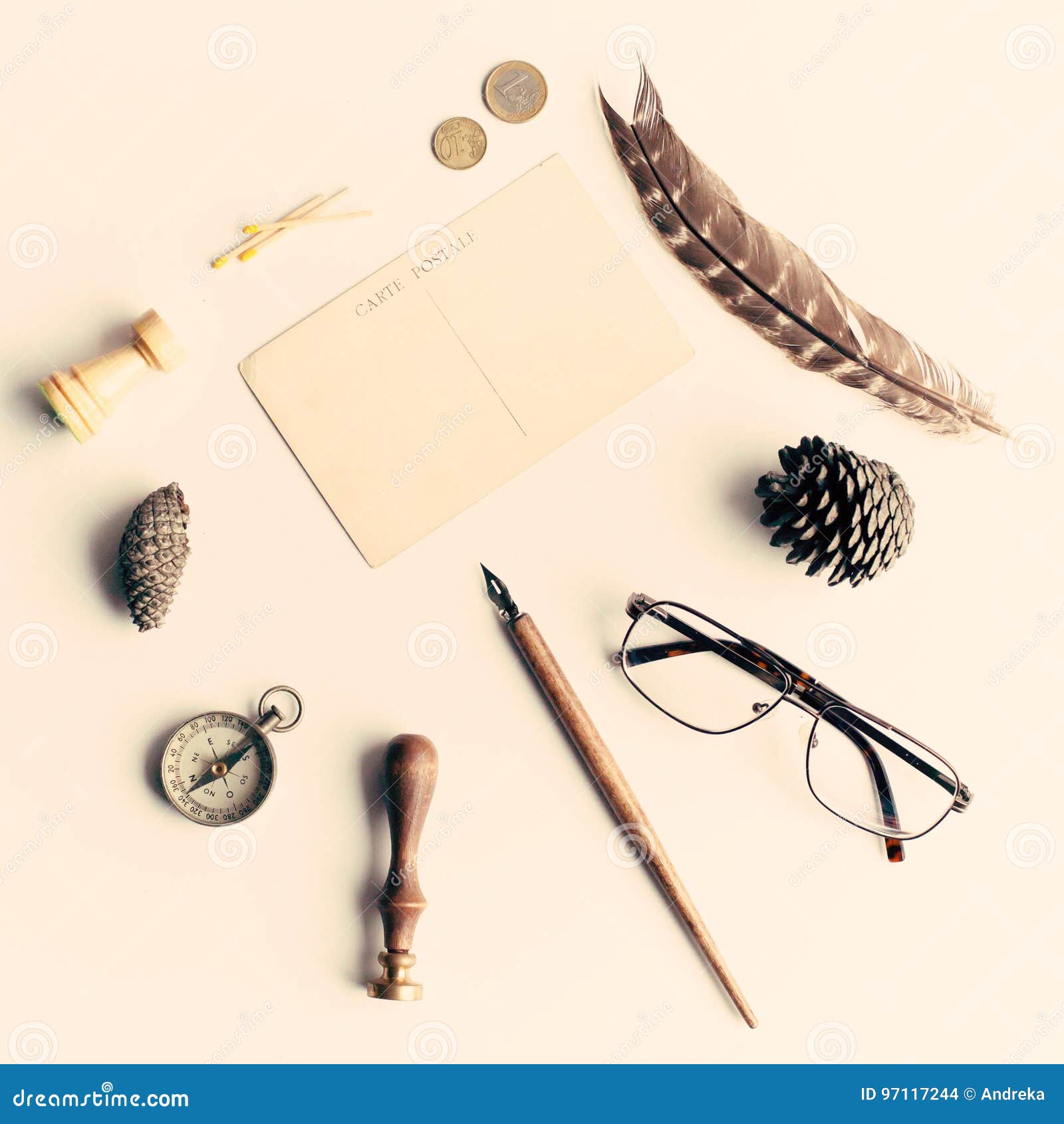 Vintage study items stock photo. Image of glasses, board - 97117244