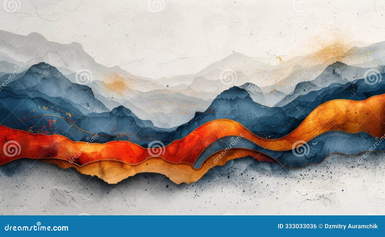 In a Vintage Style, Abstract Art Background with Japanese Wave Pattern ...