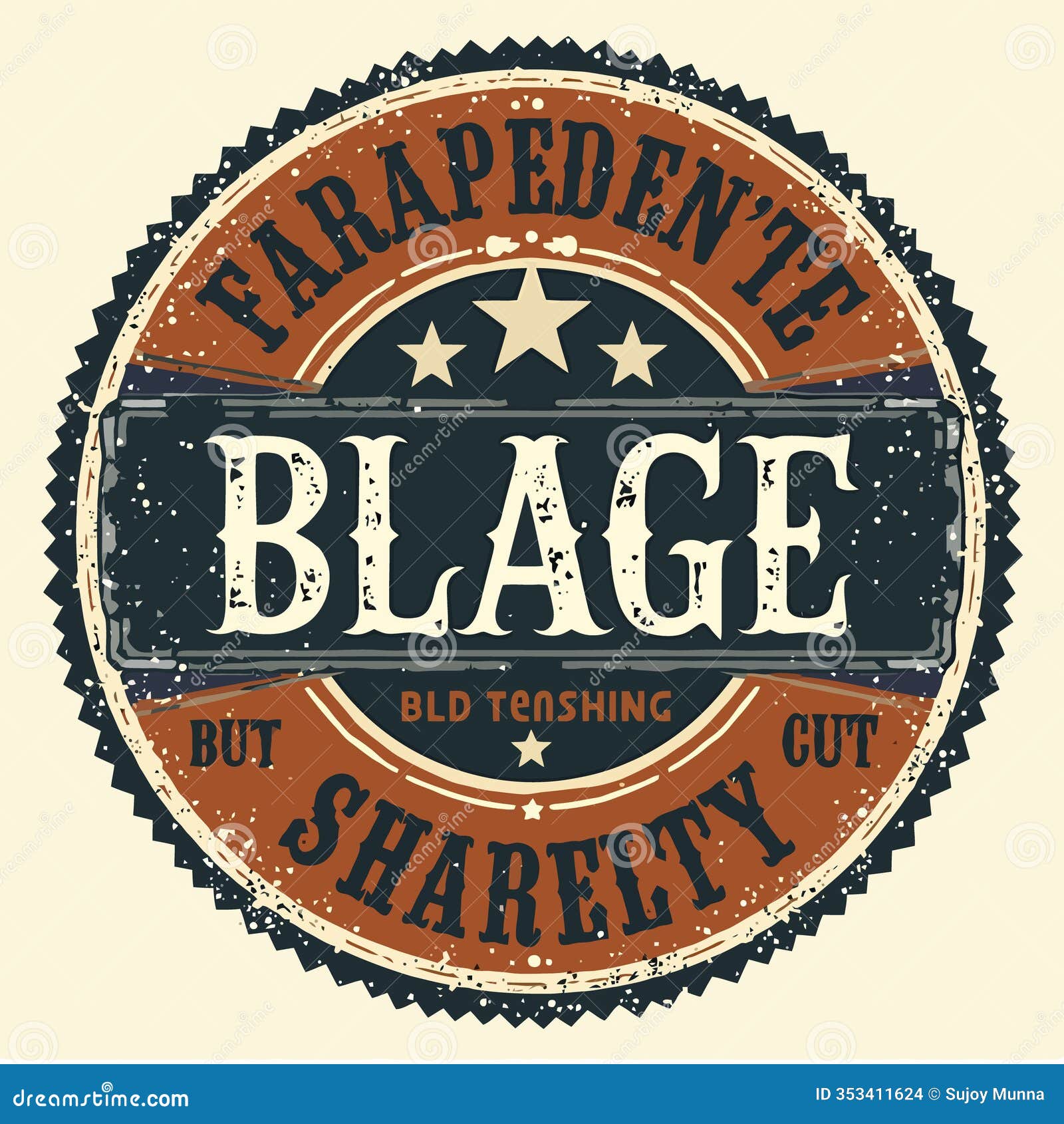 A Vintage Style Badge with the Word Blage Stock Vector - Illustration ...