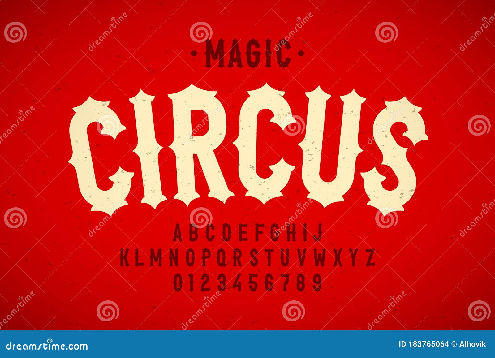 Vintage style Circus font stock vector. Illustration of retro - 183765064