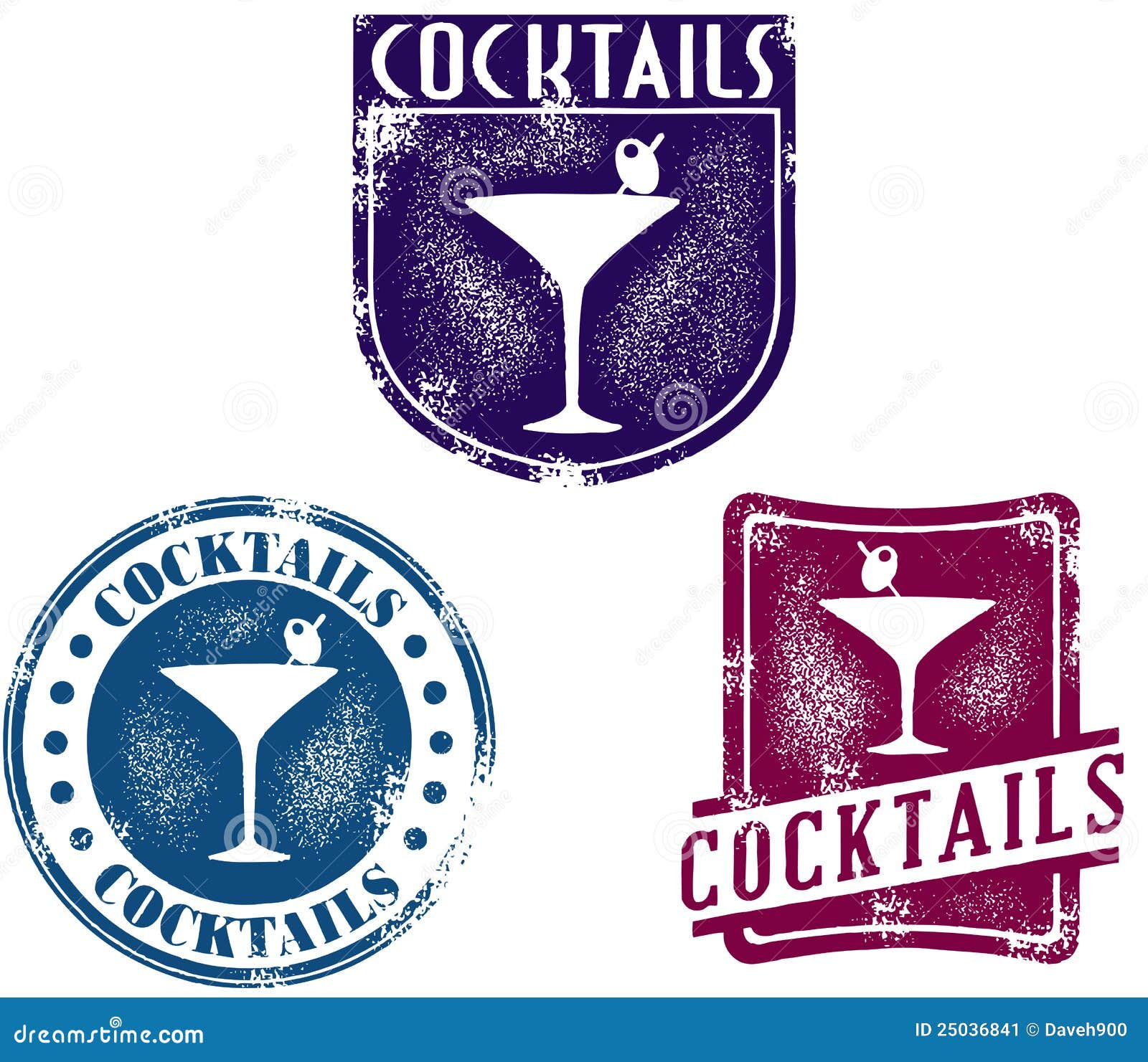 Vintage Style Cocktail Stamps Stock Vector - Illustration of imprint ...
