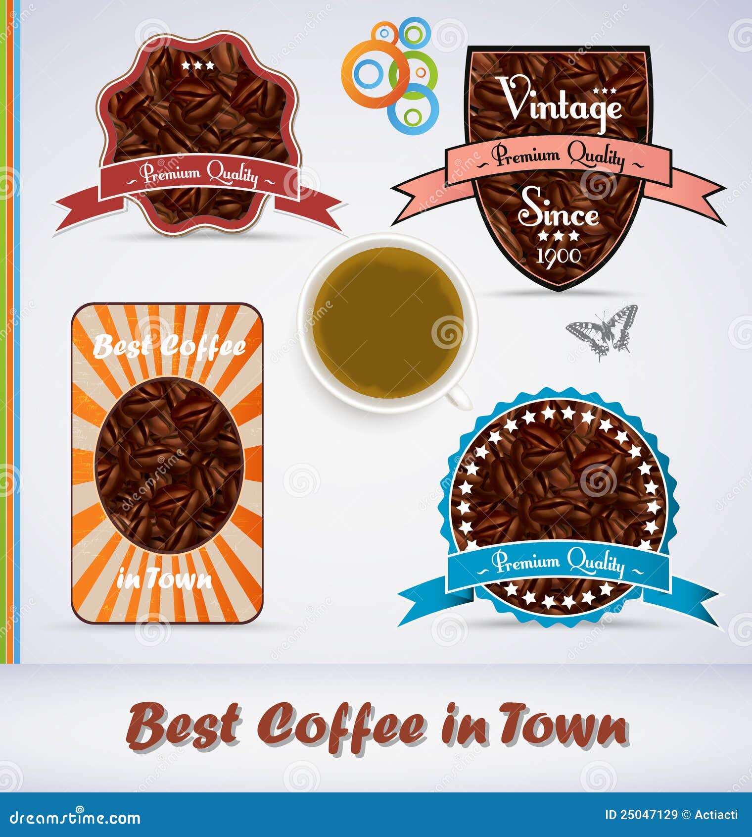 Vintage Style Coffee Labels Stock Vector - Illustration of food, energy ...