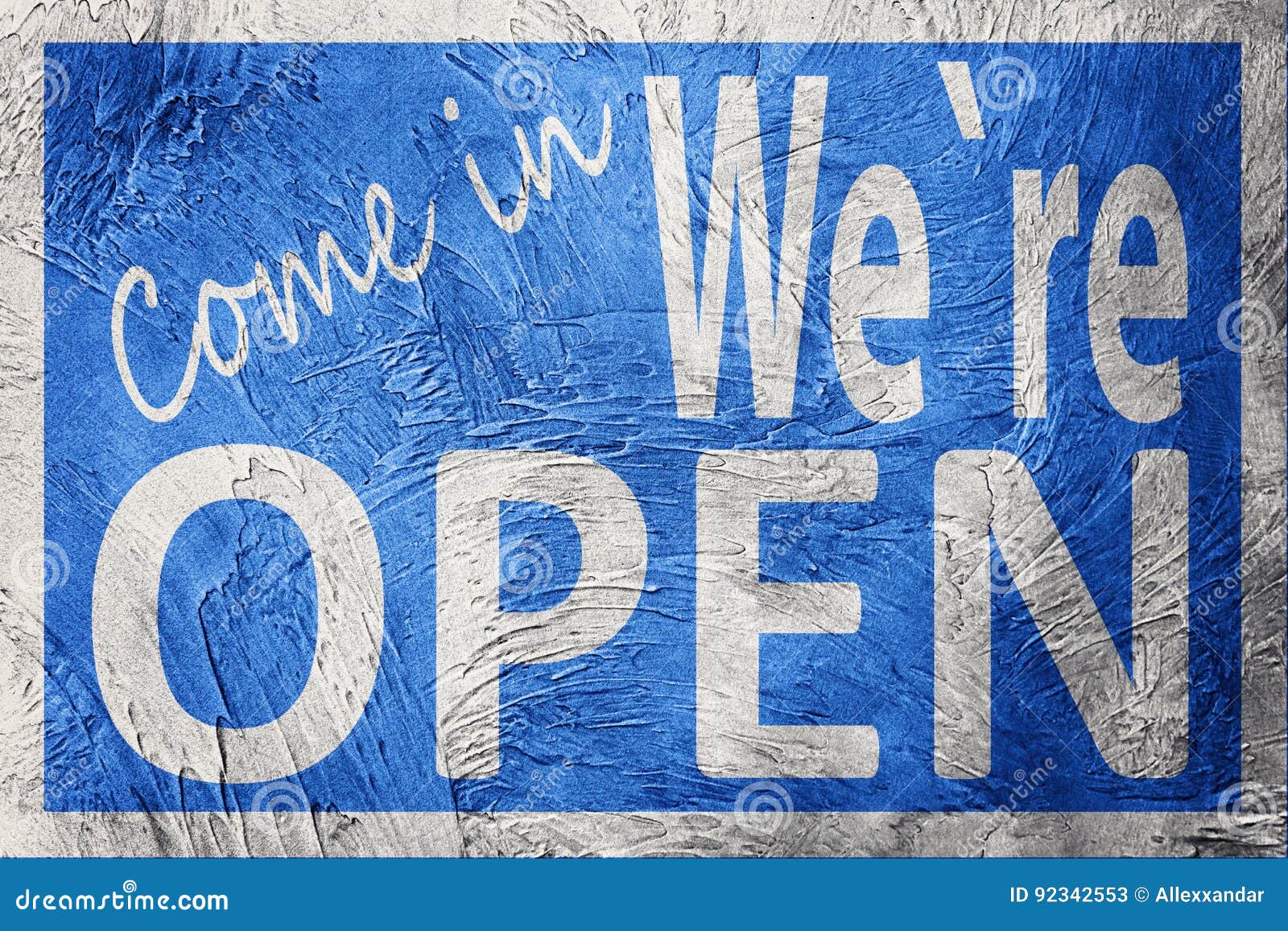 Vintage Style Come in we`re Open Sign Stock Image - Image of board ...