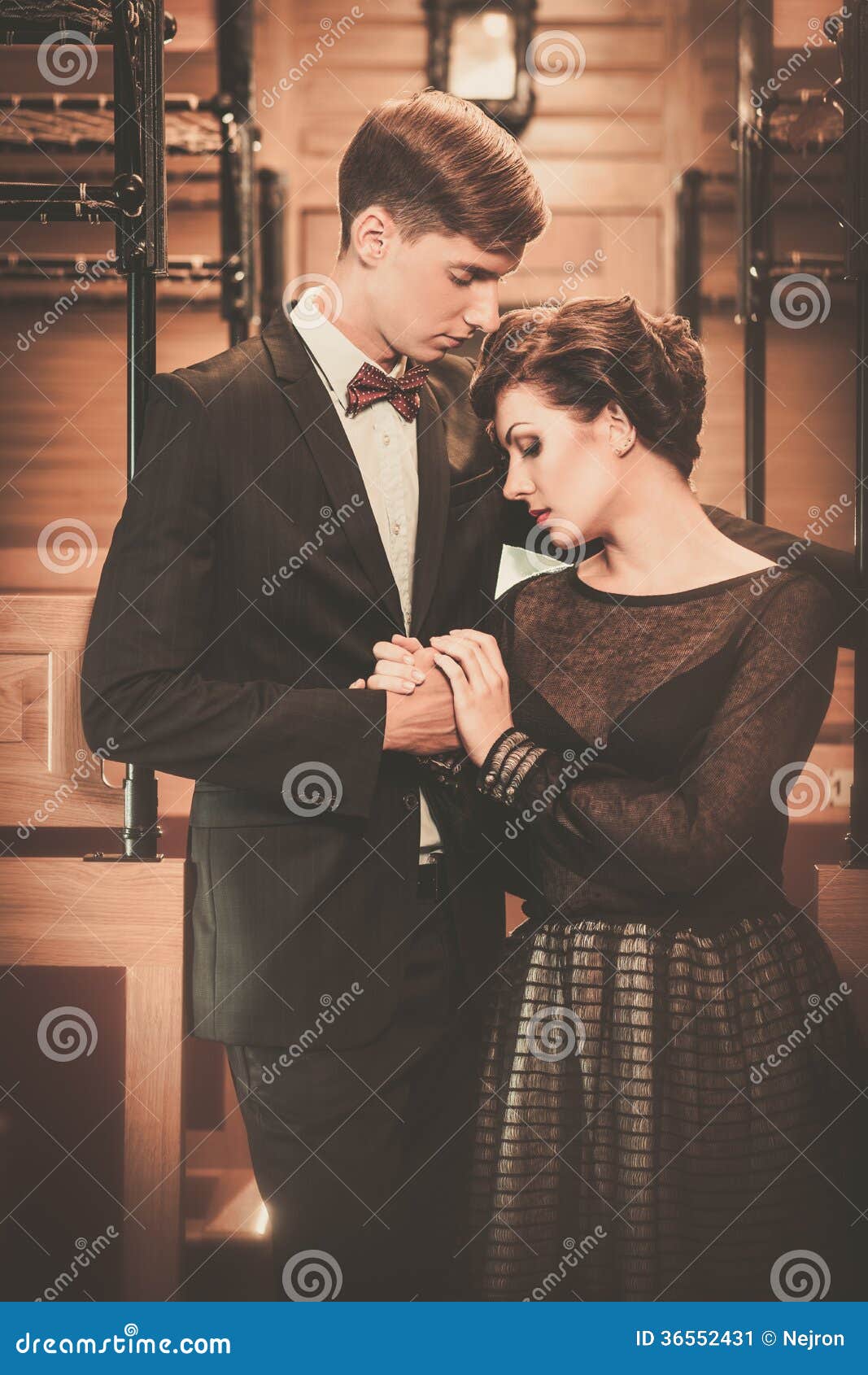 Vintage style couple stock image. Image of passenger - 36552431