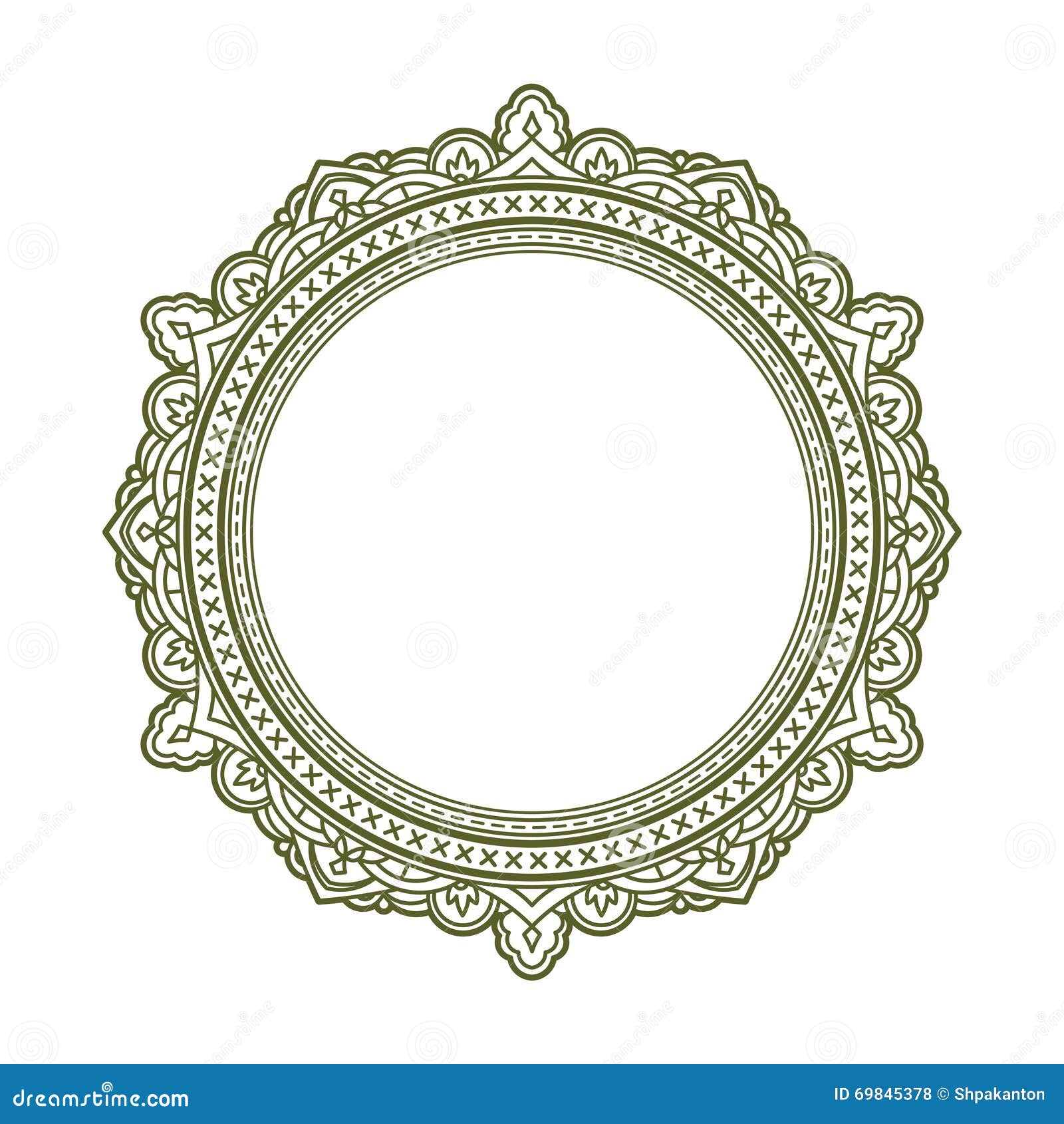 Vintage Style Decorative Round Frame. Vector Illustration. Stock Vector ...