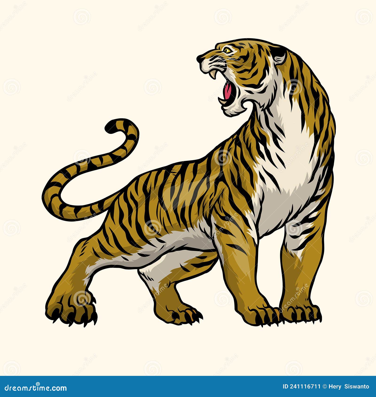 Tiger Roaring Head Fire Burning Flame Logo Vector Mascot Design ...