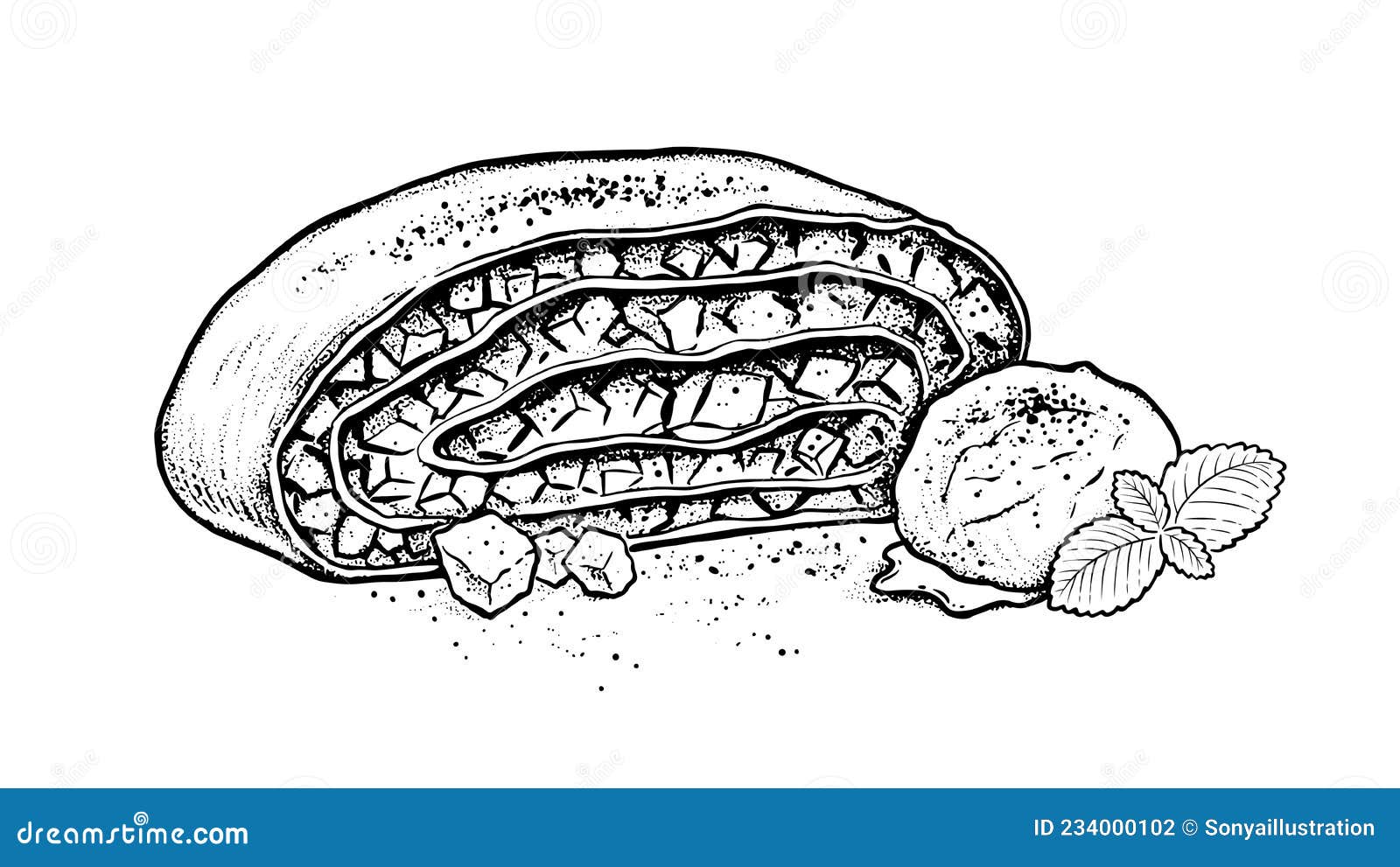 Apple Strudel Poster Vector Illustration | CartoonDealer.com #281619594